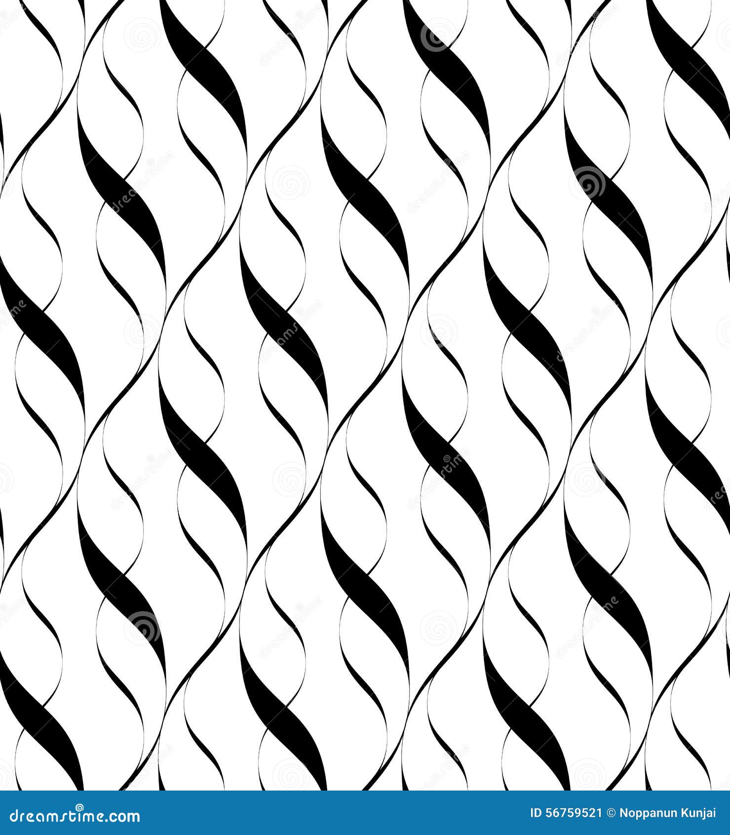 Black and White Seamless Pattern Twist Line Style Stock Vector ...