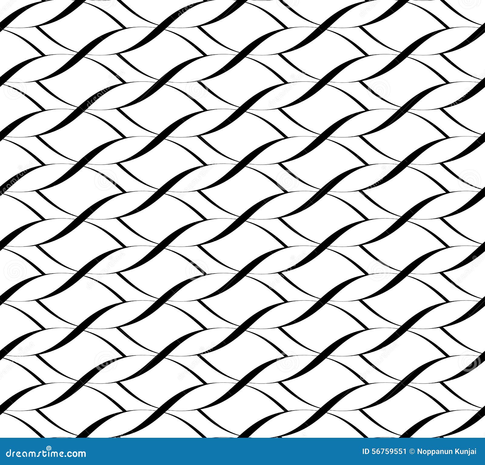Black and White Seamless Pattern Twist Line Style Stock Vector ...