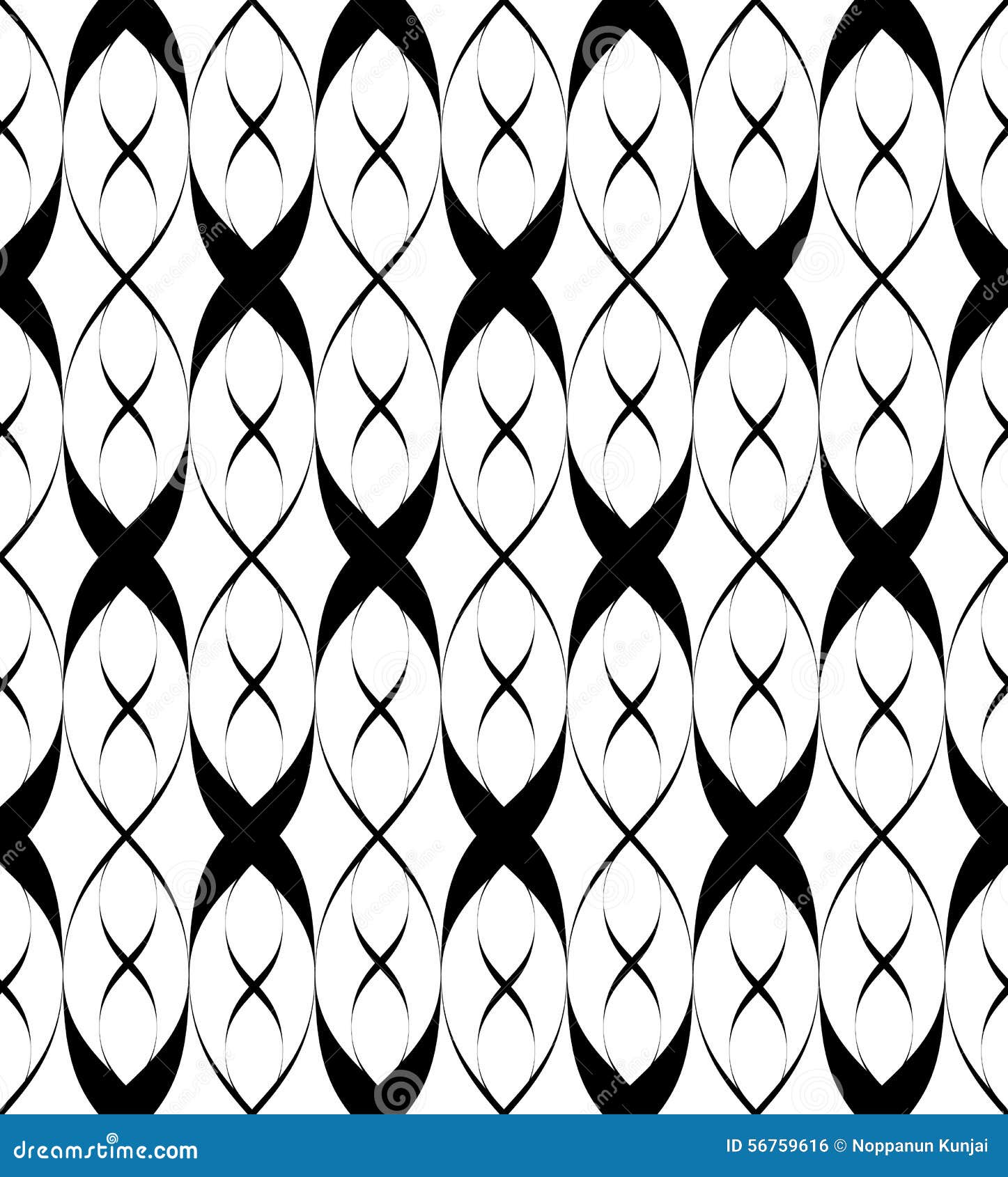 Black and White Seamless Pattern Twist Line Style Stock Vector ...