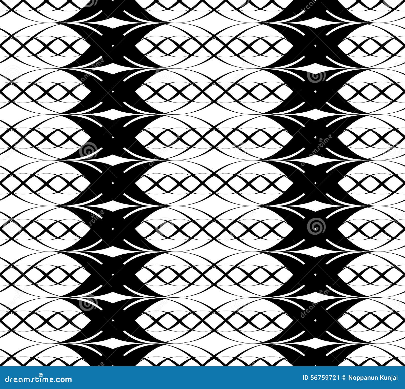 Black and White Seamless Pattern Twist Line Style Stock Vector ...