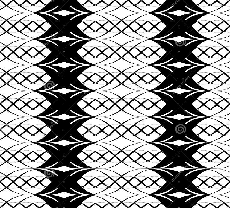 Black and White Seamless Pattern Twist Line Style Stock Vector ...