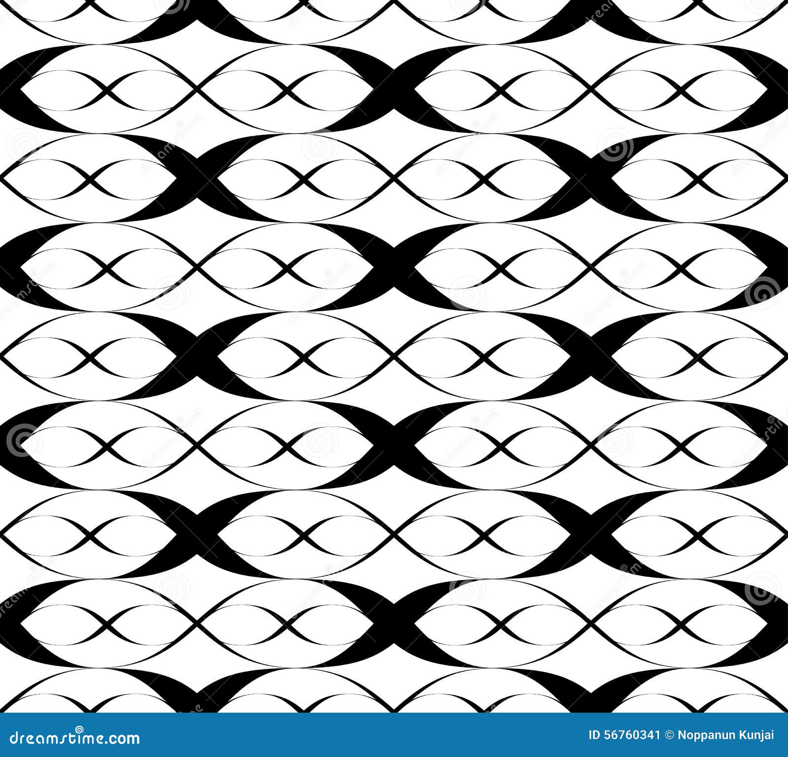 Black and White Seamless Pattern Twist Line Style, Abstract Background ...