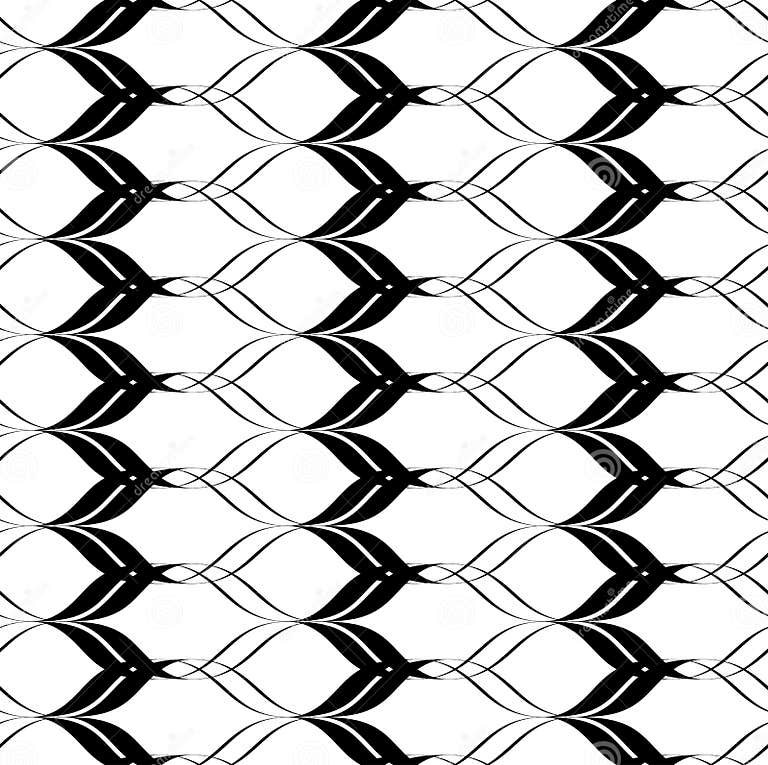 Black and White Seamless Pattern Twist Line Style, Abstract Background ...
