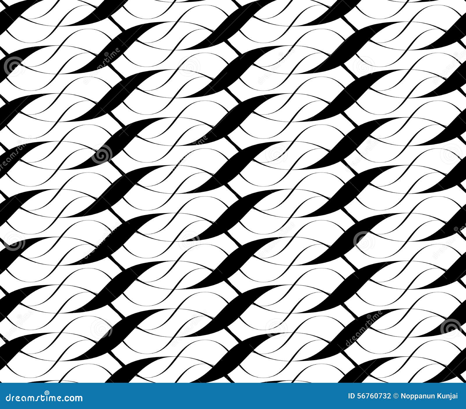 Black and White Seamless Pattern Twist Line Style, Abstract Background ...