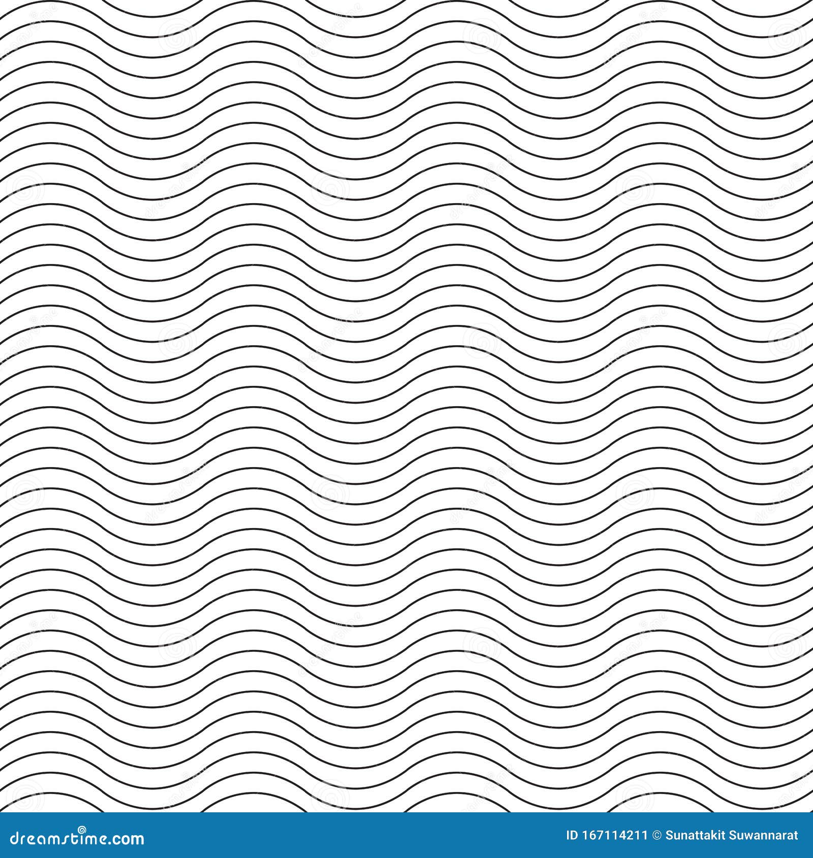 Black and White Seamless Pattern with Wave Stock Illustration ...