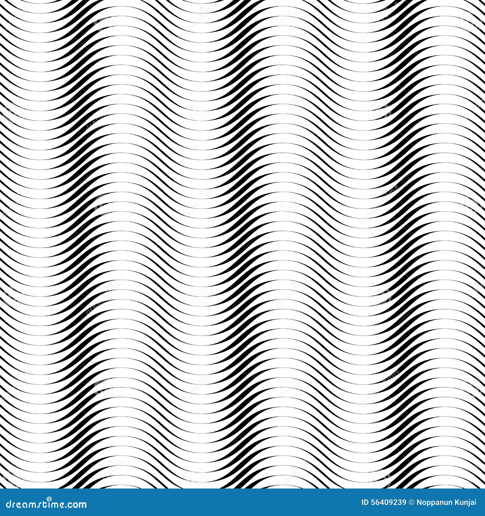 Black and White Seamless Pattern Wave Line Style, Abstract Background ...
