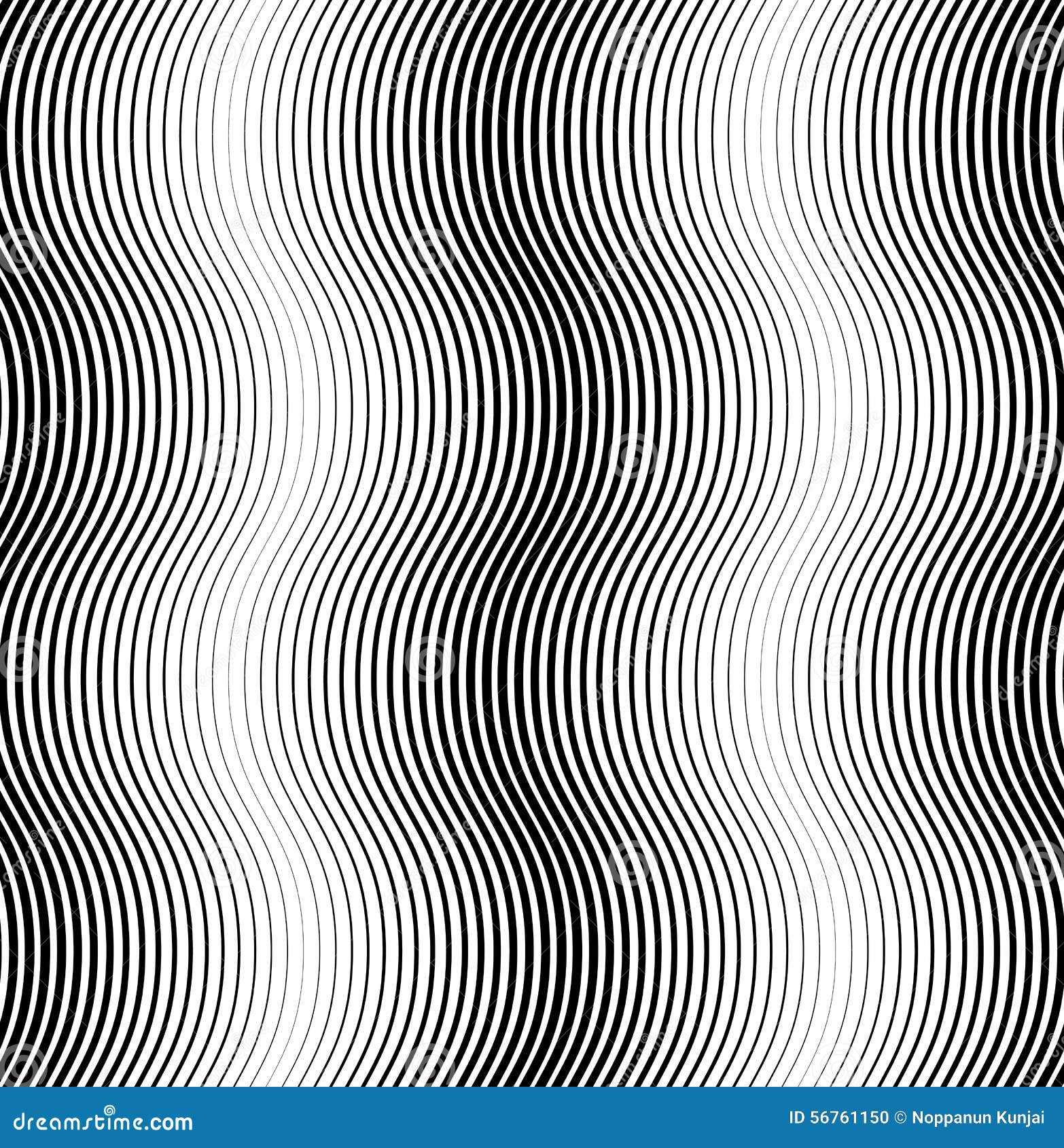 Black and White Seamless Pattern Wave Line Style, Abstract Background ...