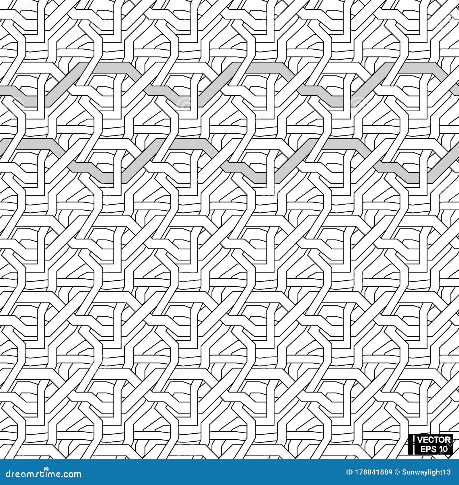 Black and White Seamless Patterns with Geometric Texture Stock ...