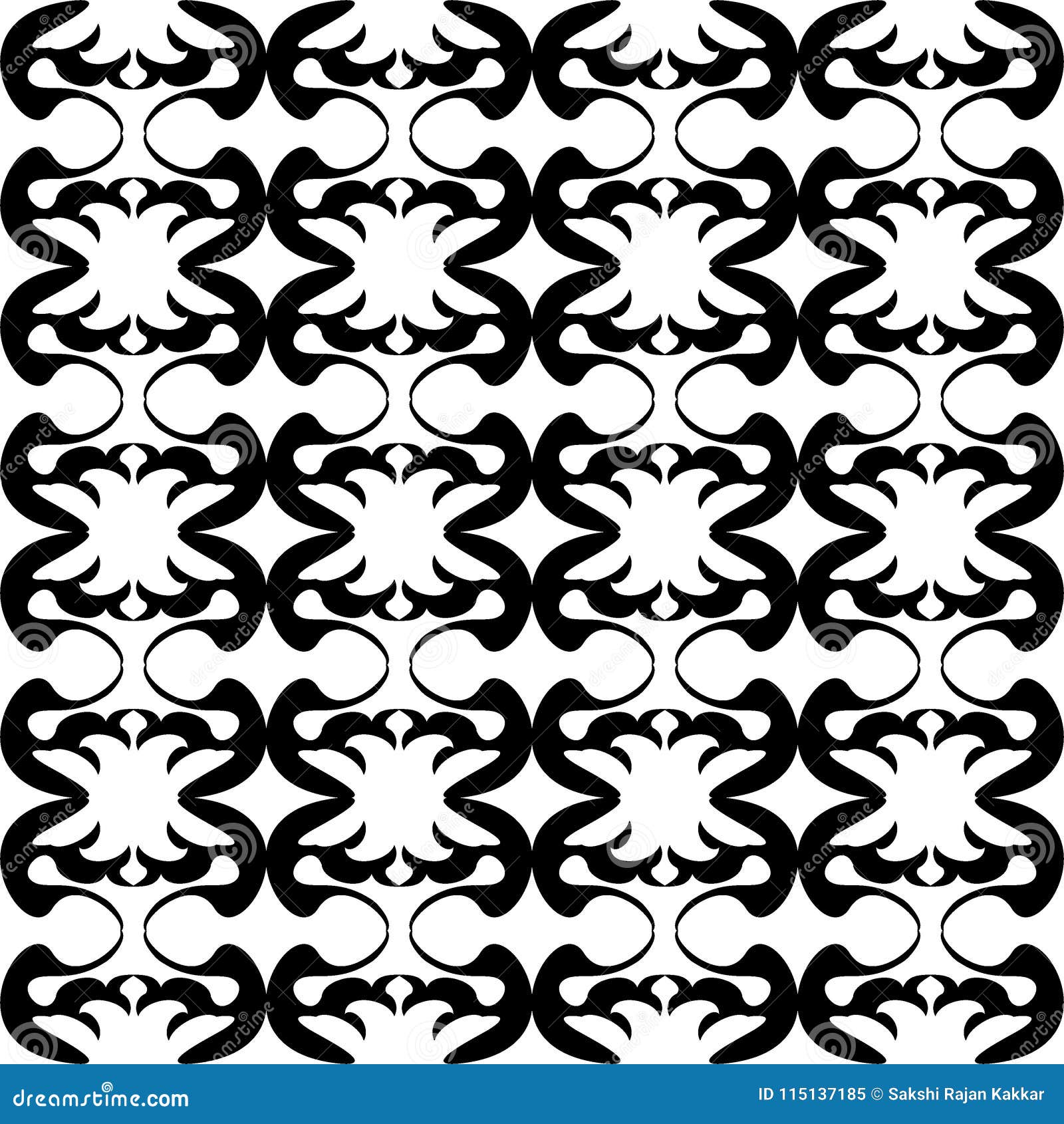 Black and White Seamless Repeat Pattern and Background Vector Image ...