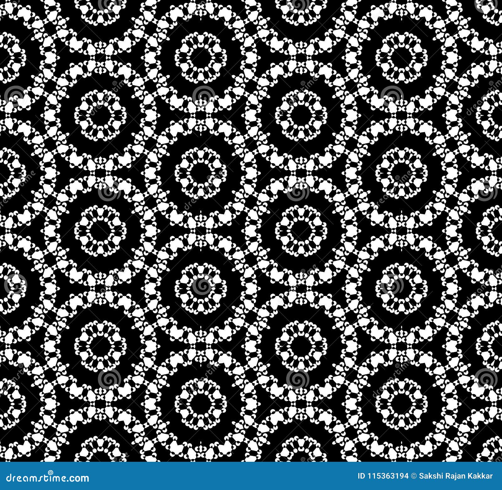 Black and White Seamless Repeat Pattern and Background Vector Image ...