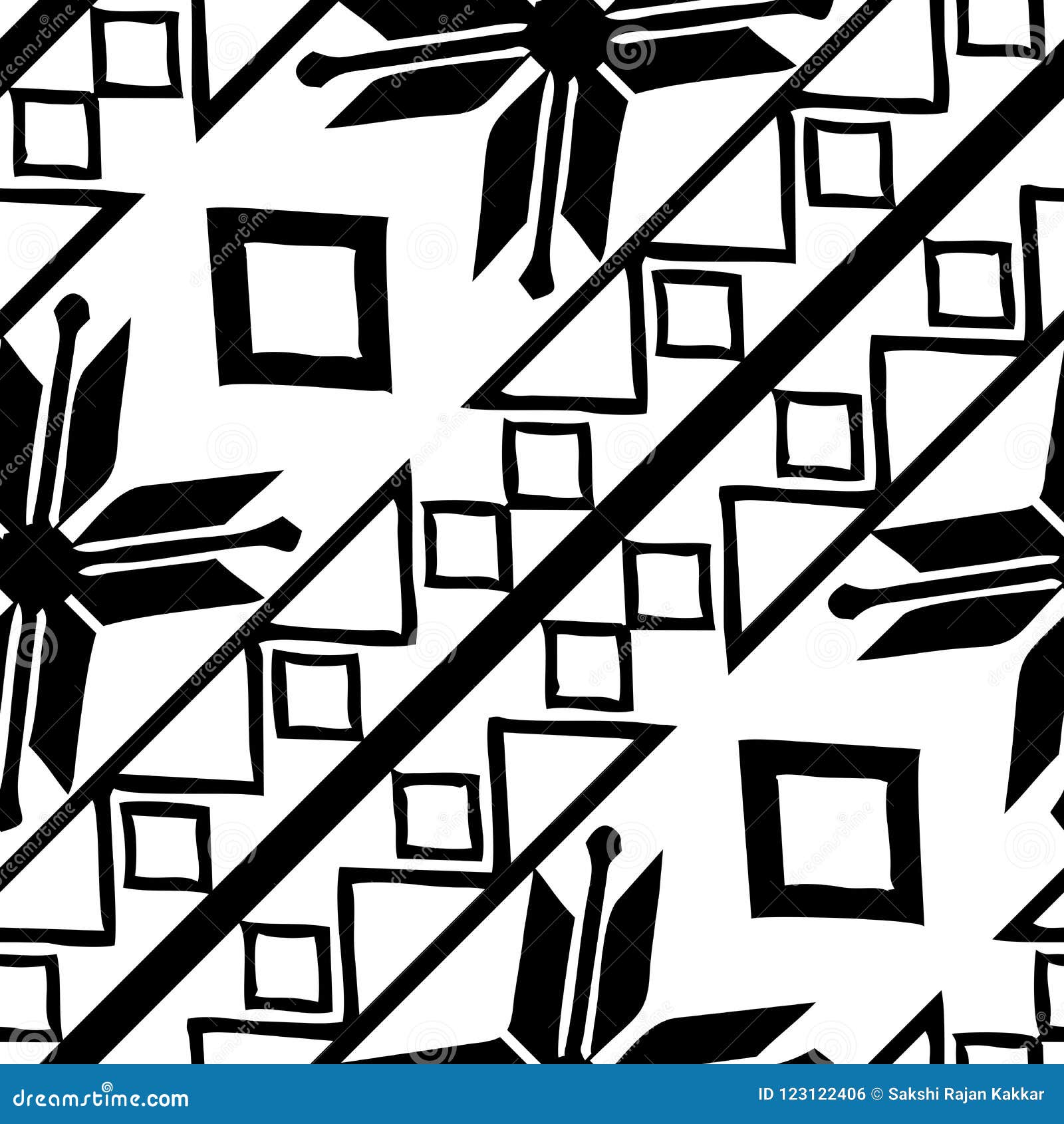 Black and White Seamless Repeat Pattern and Vector Image Design Stock ...