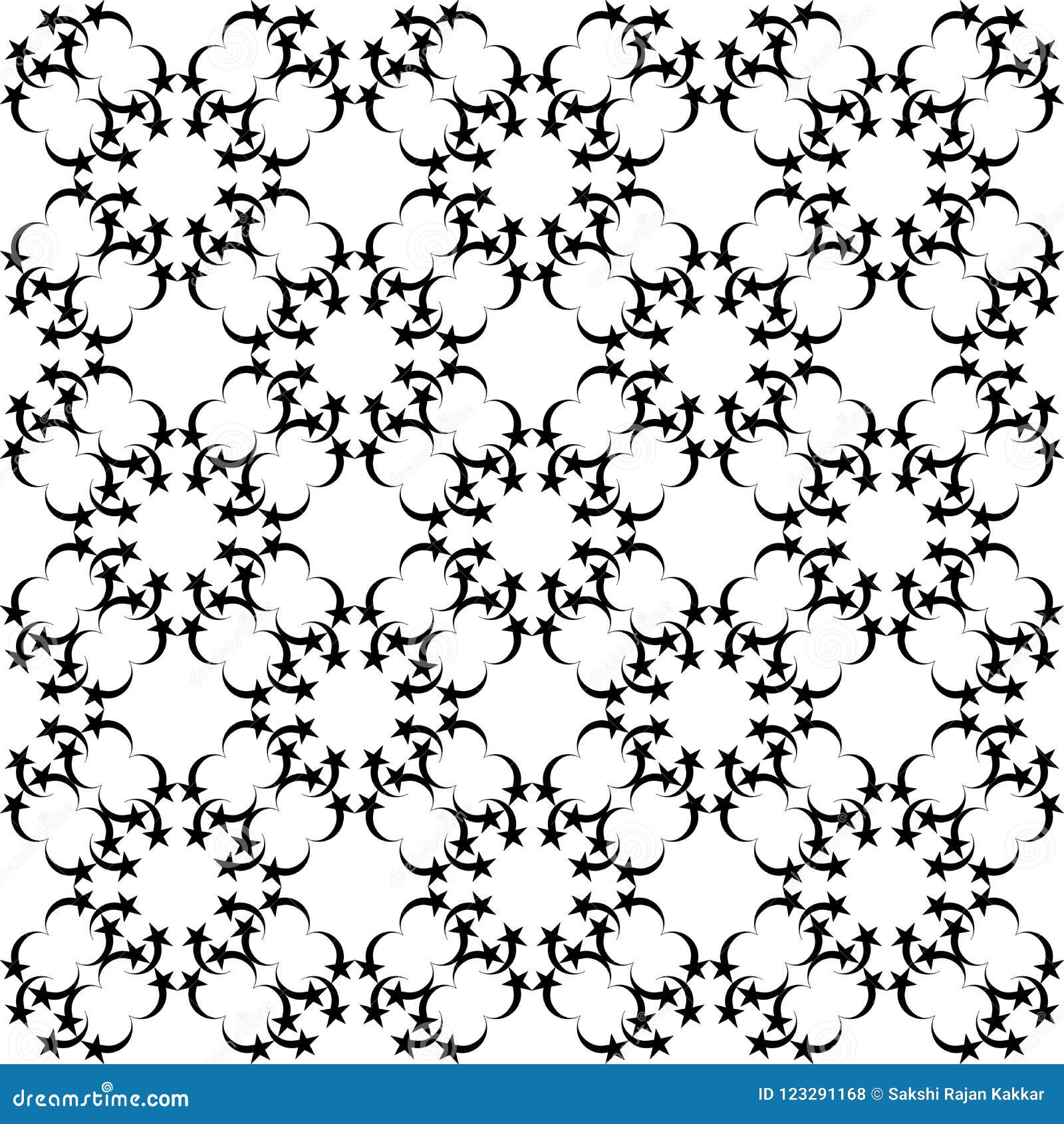 Black and White Seamless Repeat Pattern and Vector Image Design Stock ...
