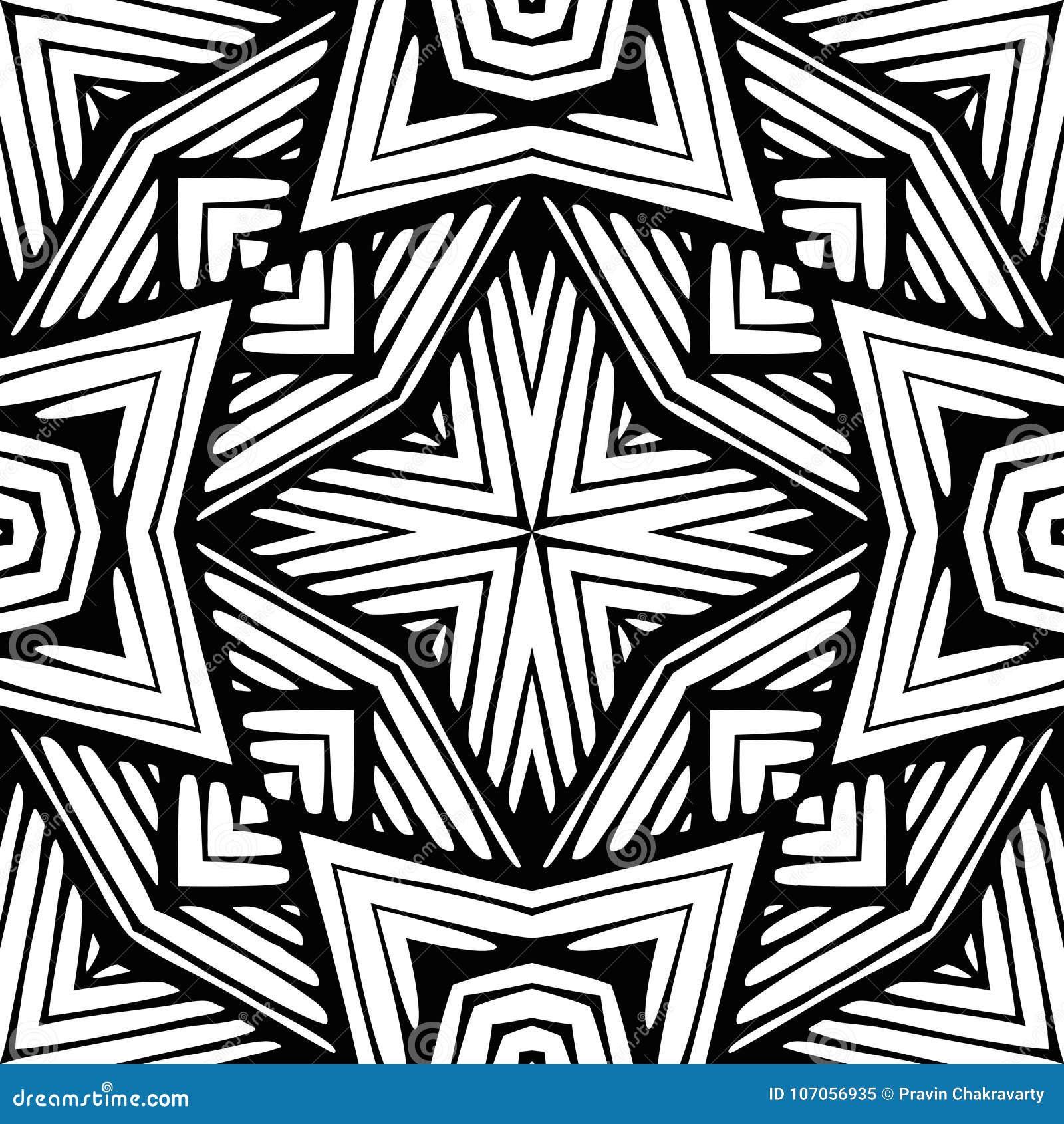 Black and White Seamless Repeating Vector Pattern Stock Vector ...