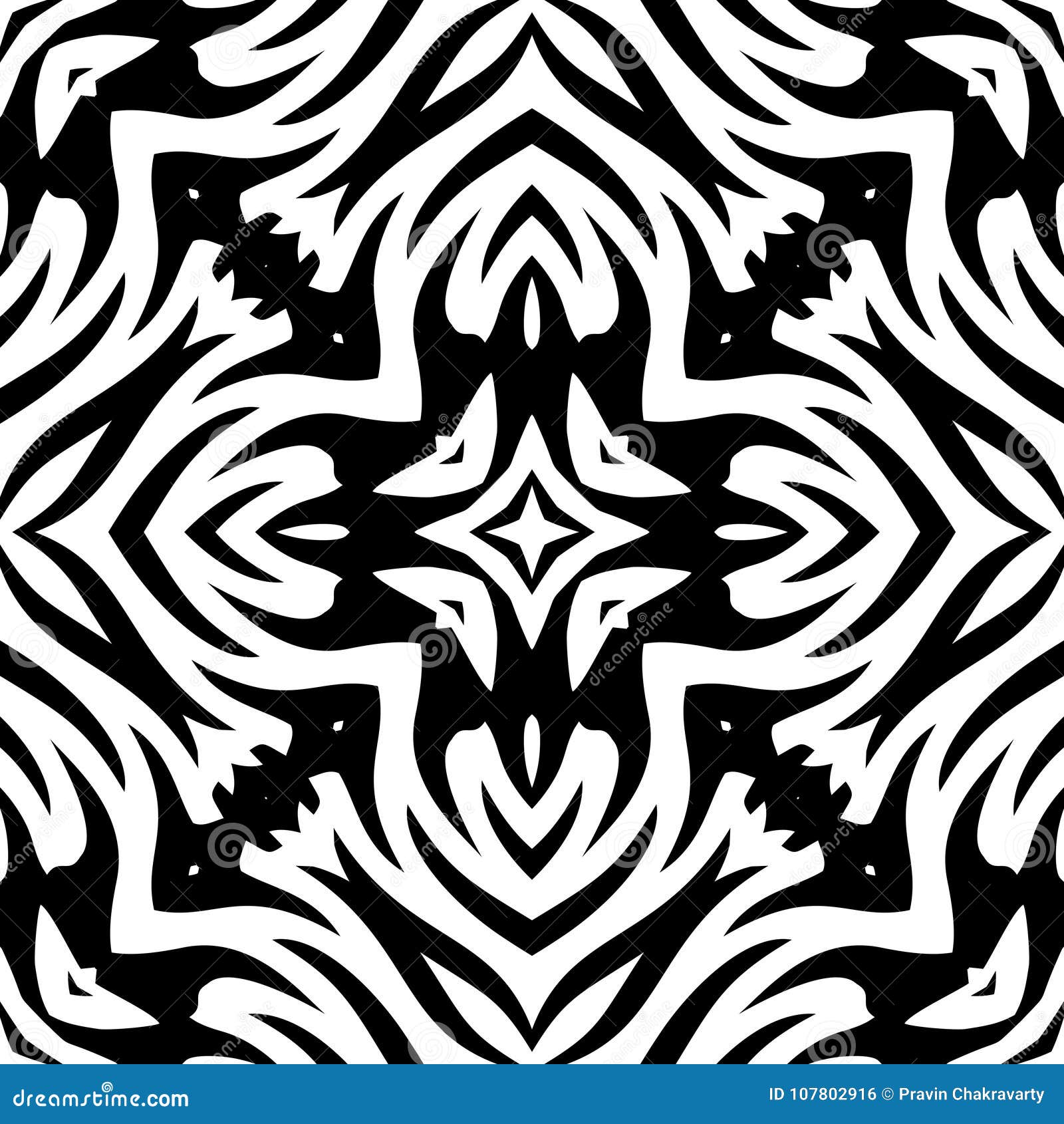Black and White Seamless Repeating Vector Pattern Stock Vector ...