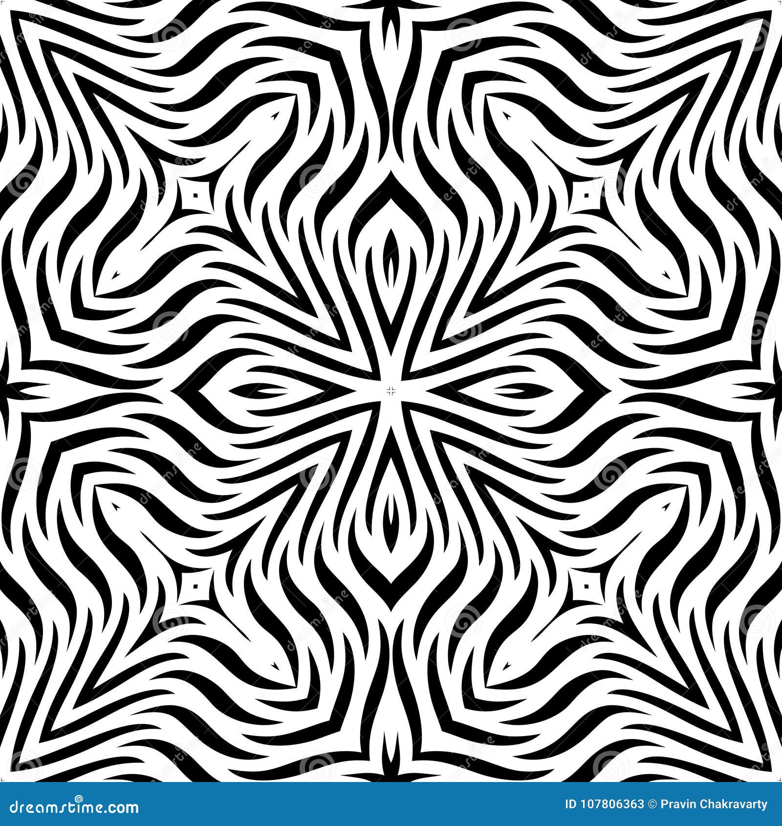 Black and White Seamless Repeating Vector Pattern Stock Vector ...