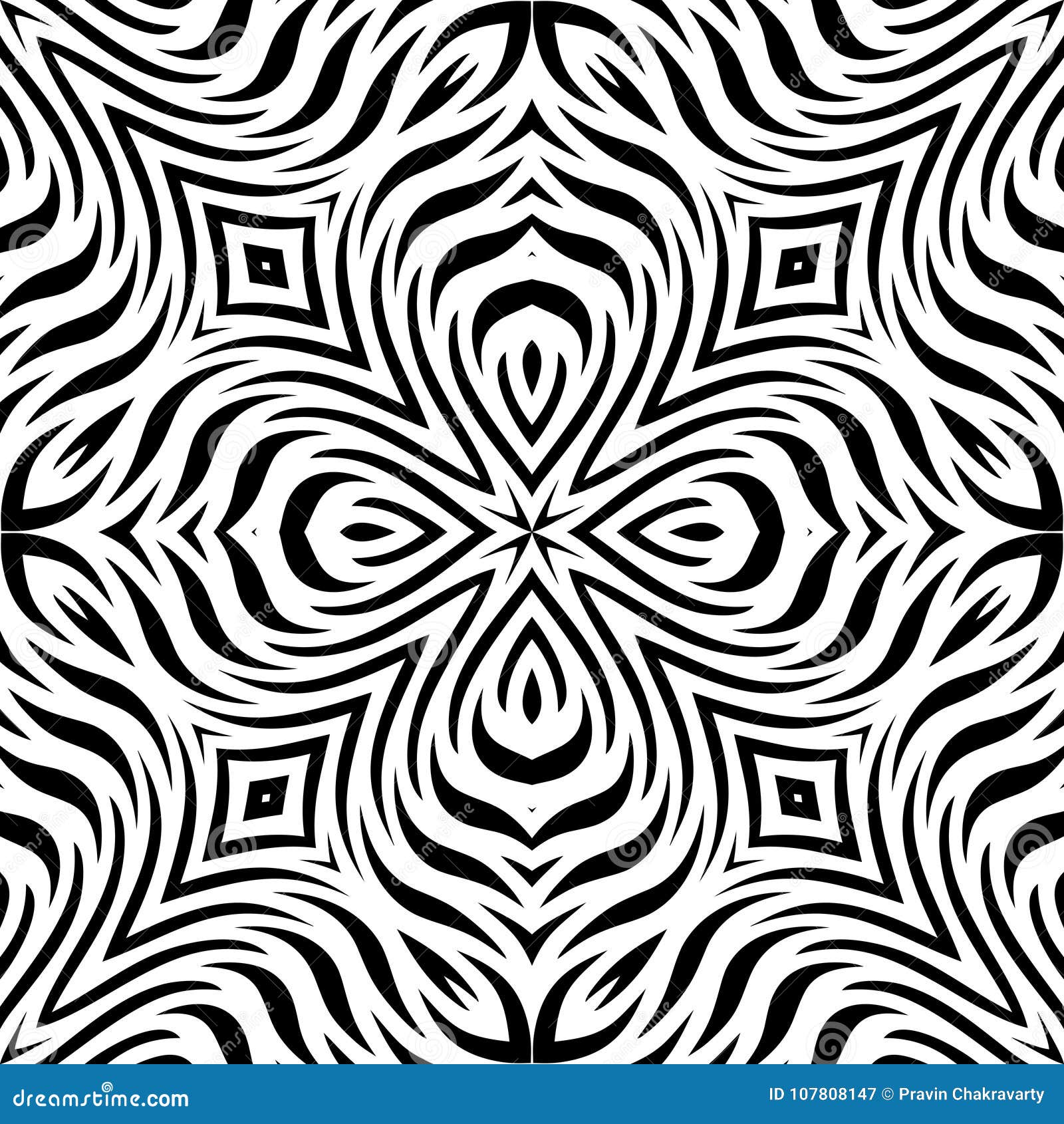 Black and White Seamless Repeating Vector Pattern Stock Vector ...