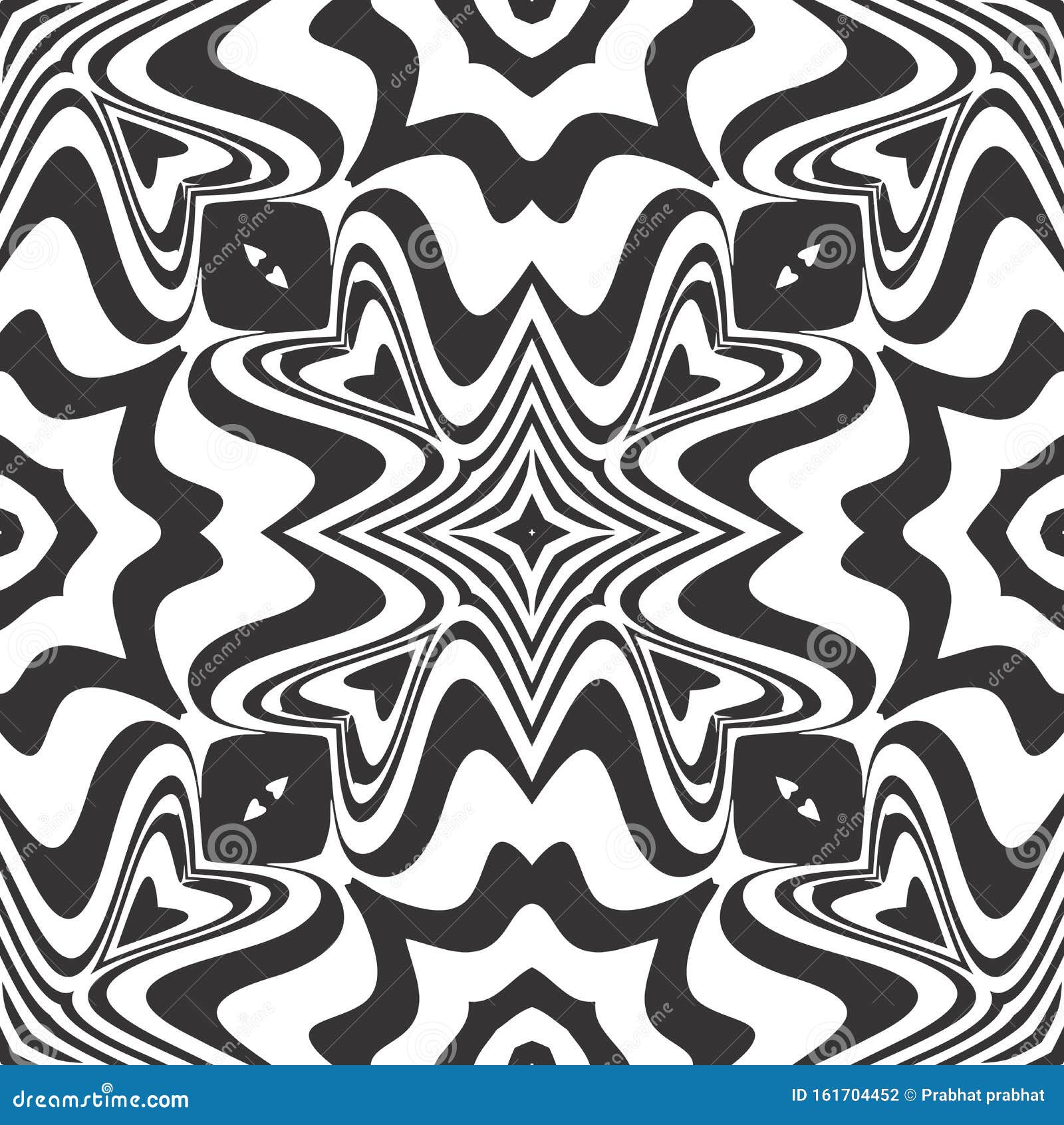 Black and White Seamless Repeating Vector Pattern. Multi, Hexagon ...