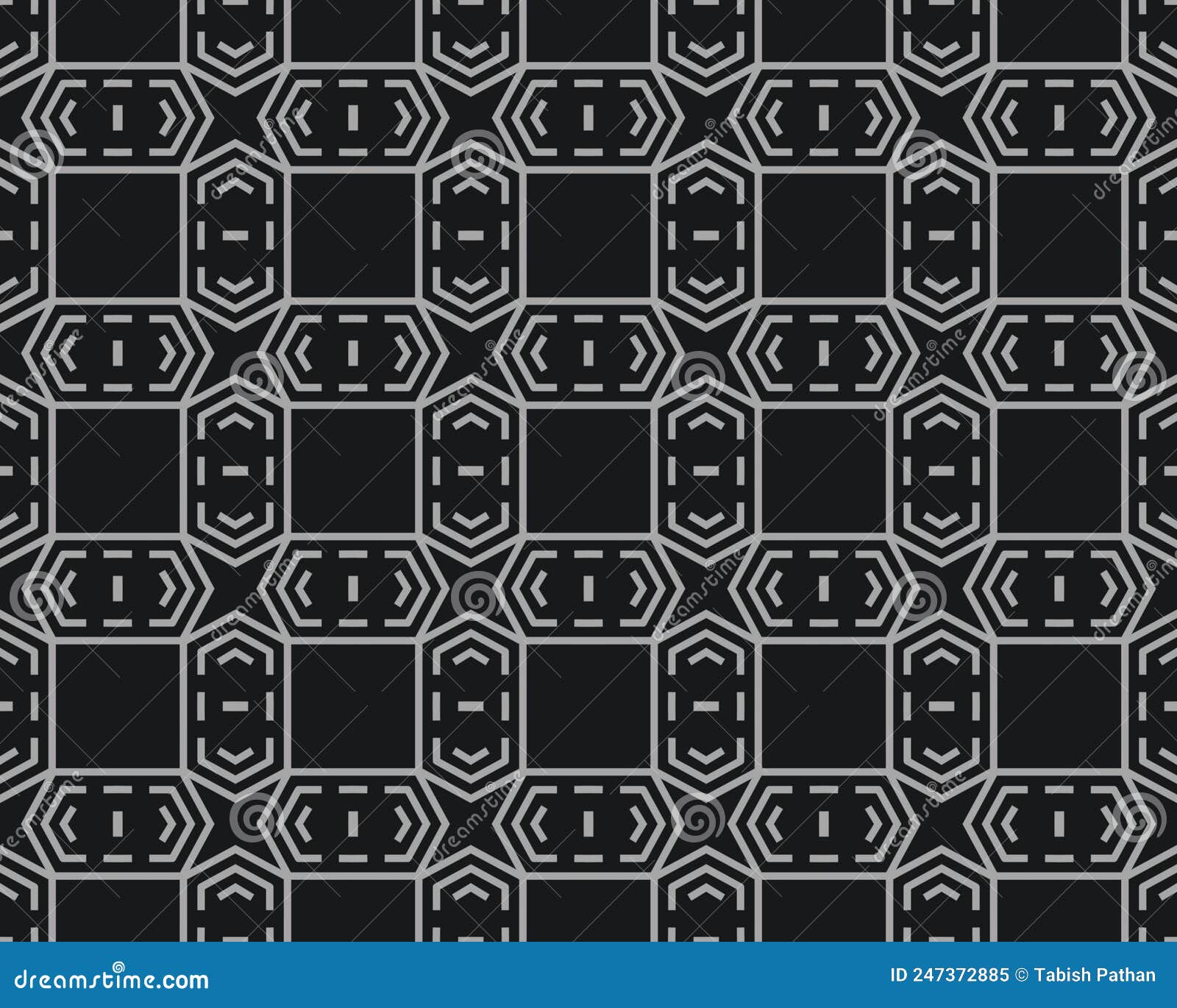 Black and White Seamless Tile Pattern Stock Illustration - Illustration ...
