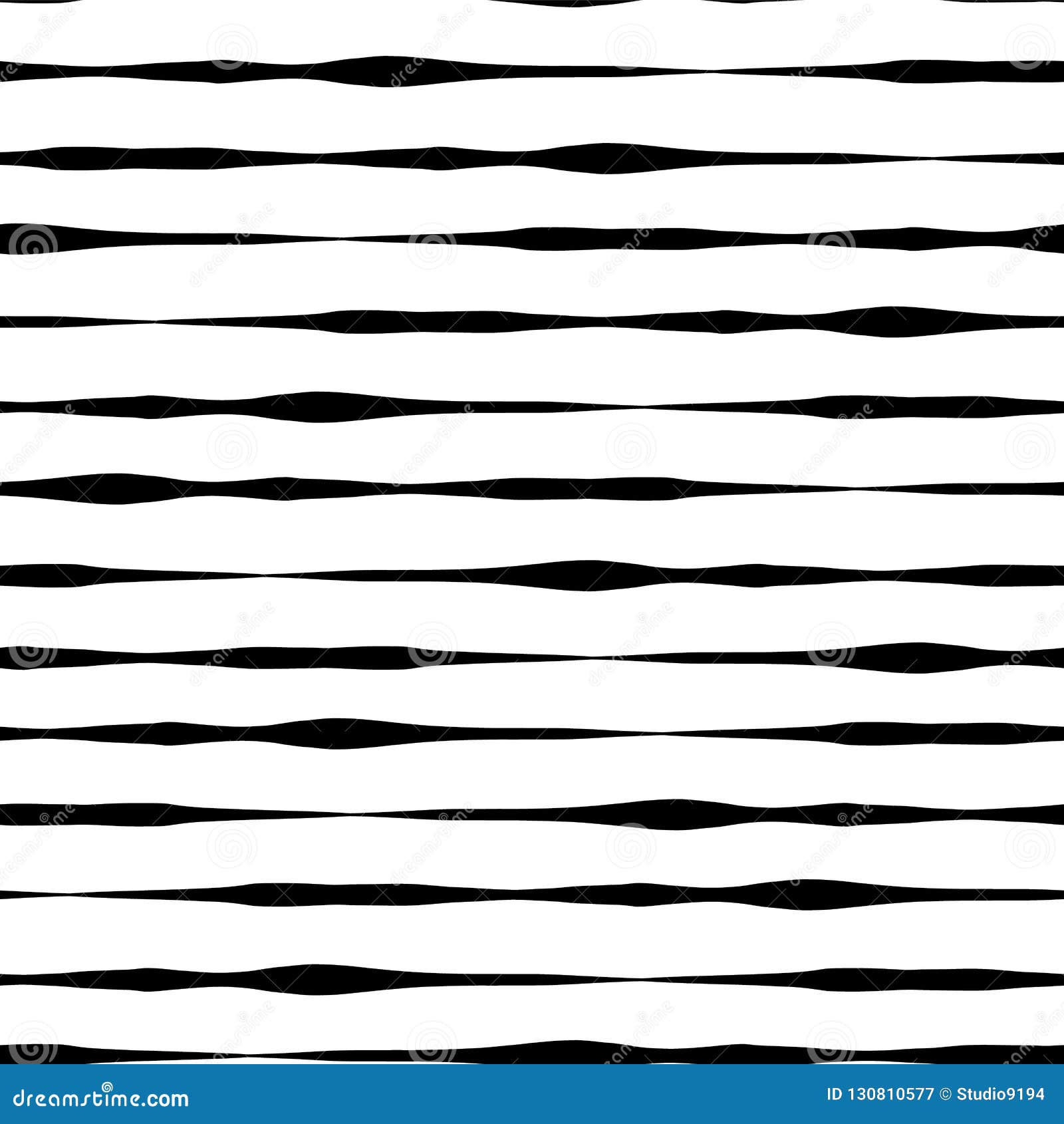 Black and White Seamless Vector Background. Black Hand Drawn Horizontal ...