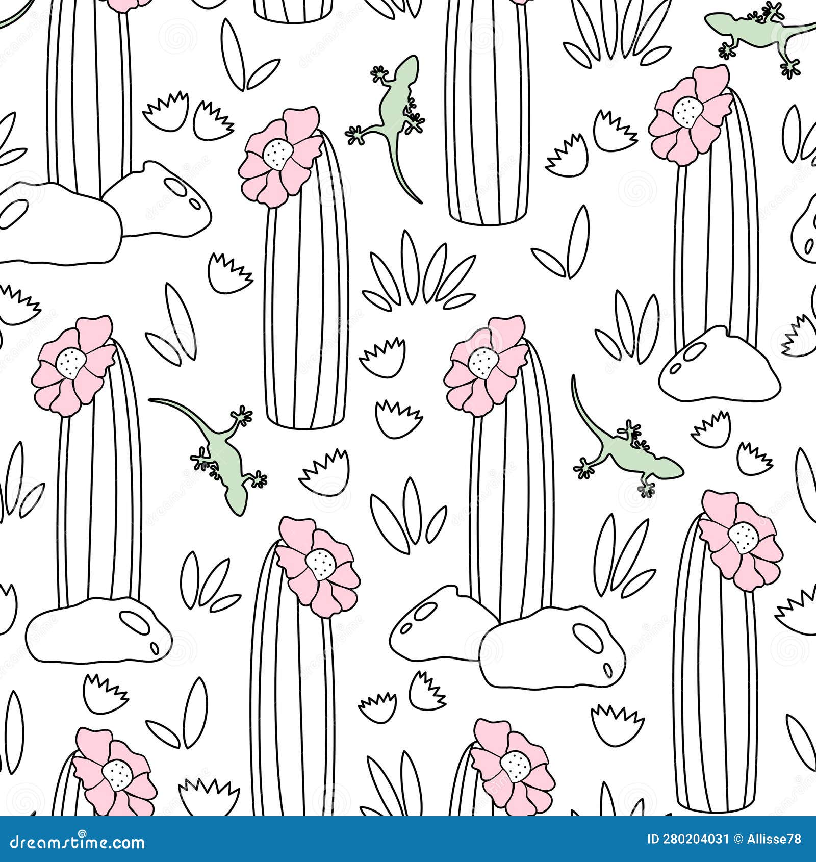Cute Black and White Seamless Vector Pattern Background Illustration ...
