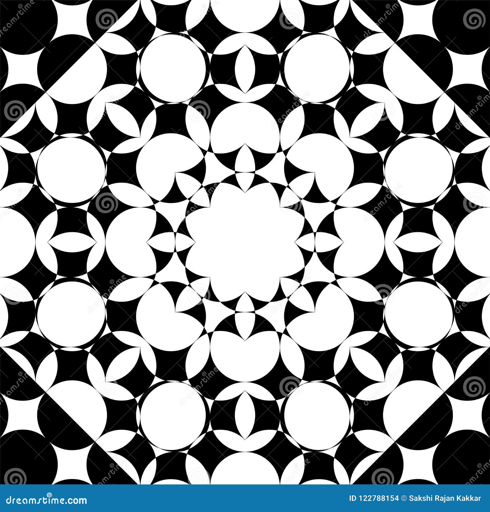 Black and White Seamless Vector and Repeat Pattern Abstract Design ...