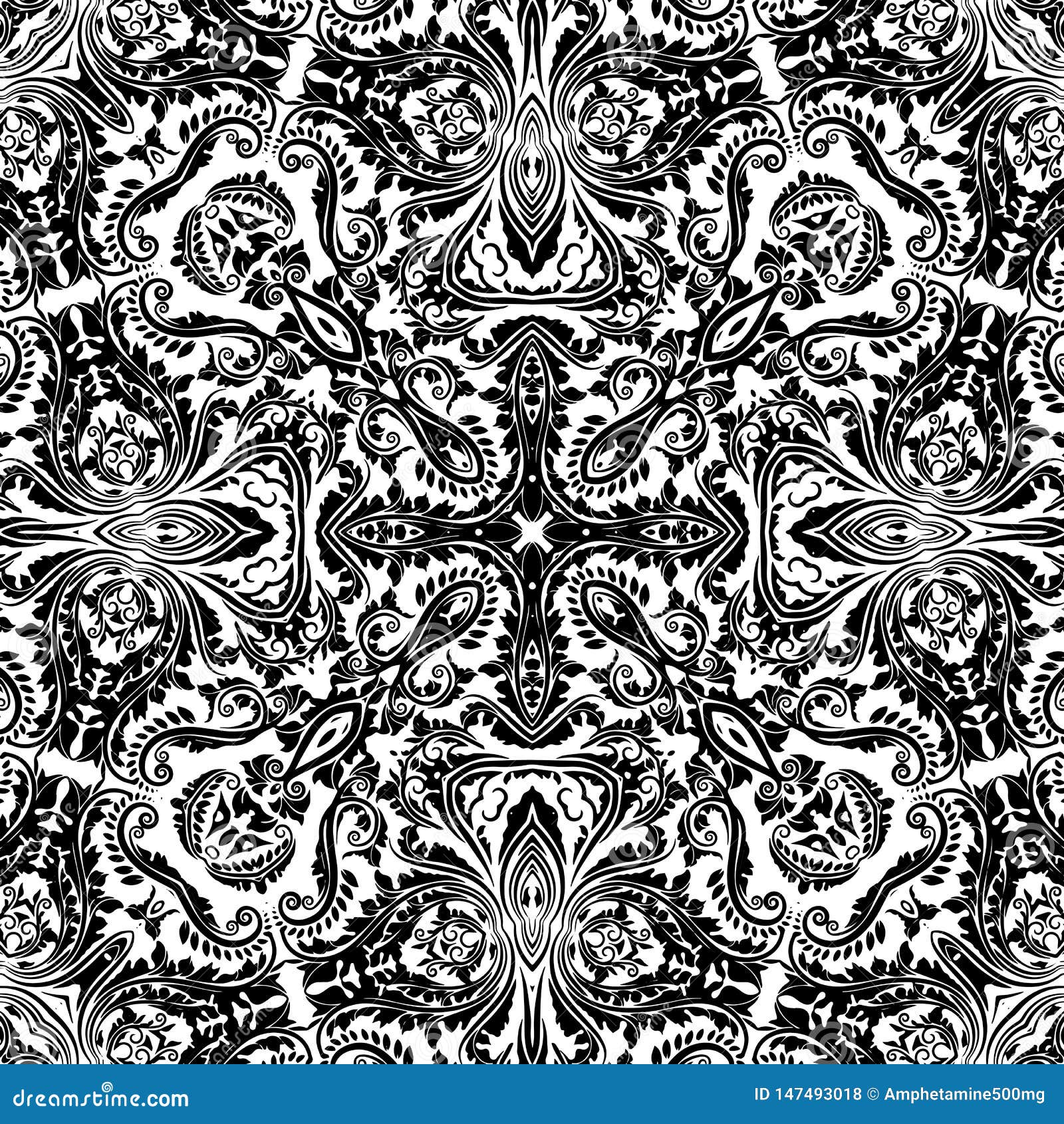 Black and White Vintage Pattern Stock Illustration - Illustration of ...