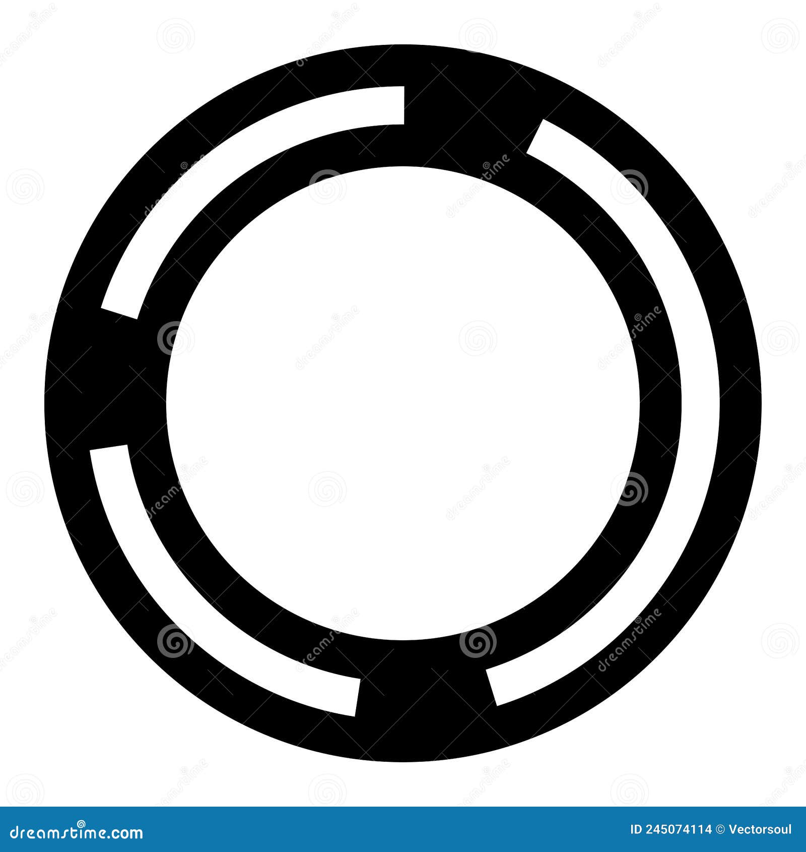 Black and White Segmented Circle, Ring Abstract Geometric Vector ...