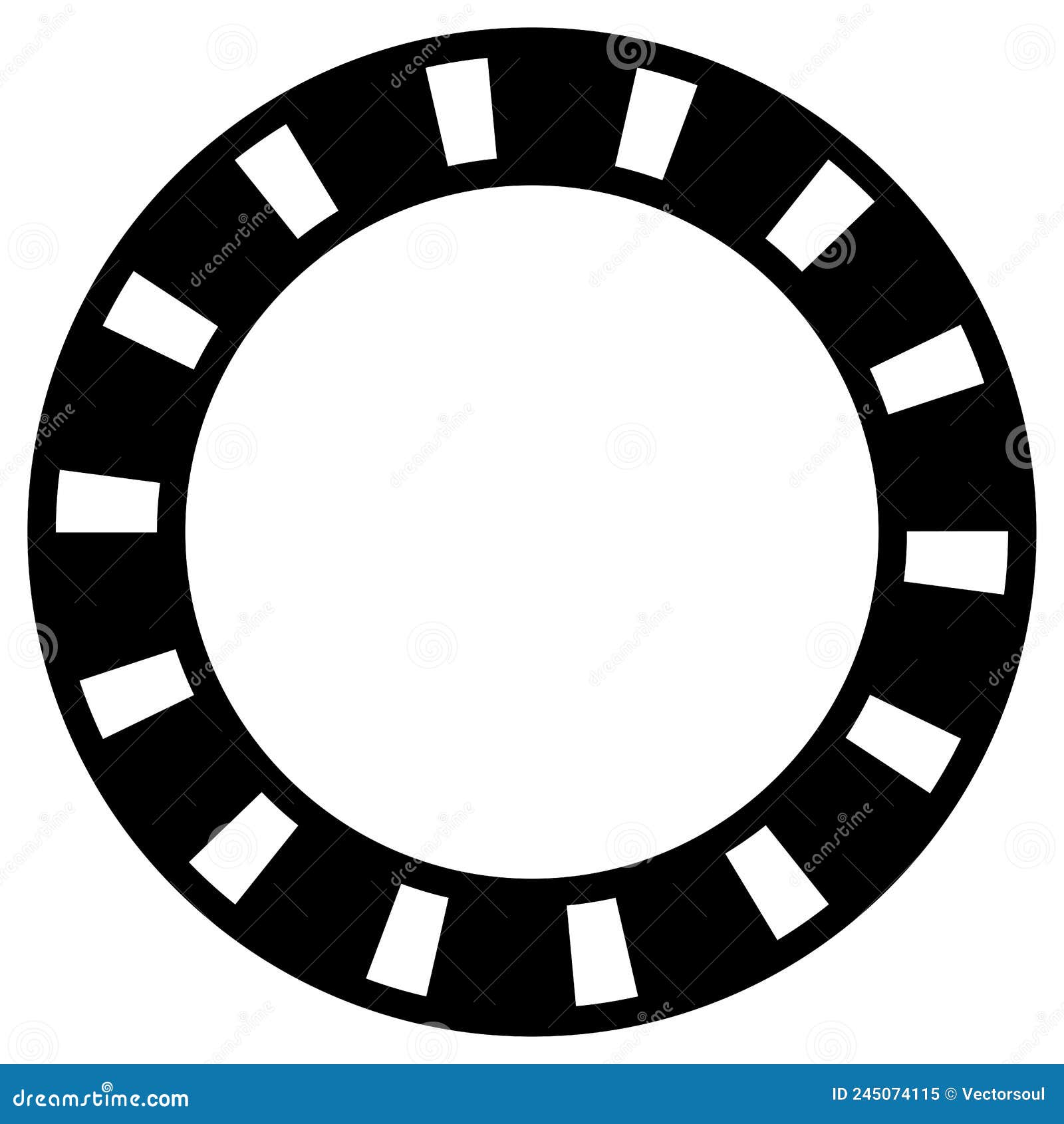 Black and White Segmented Circle, Ring Abstract Geometric Vector ...