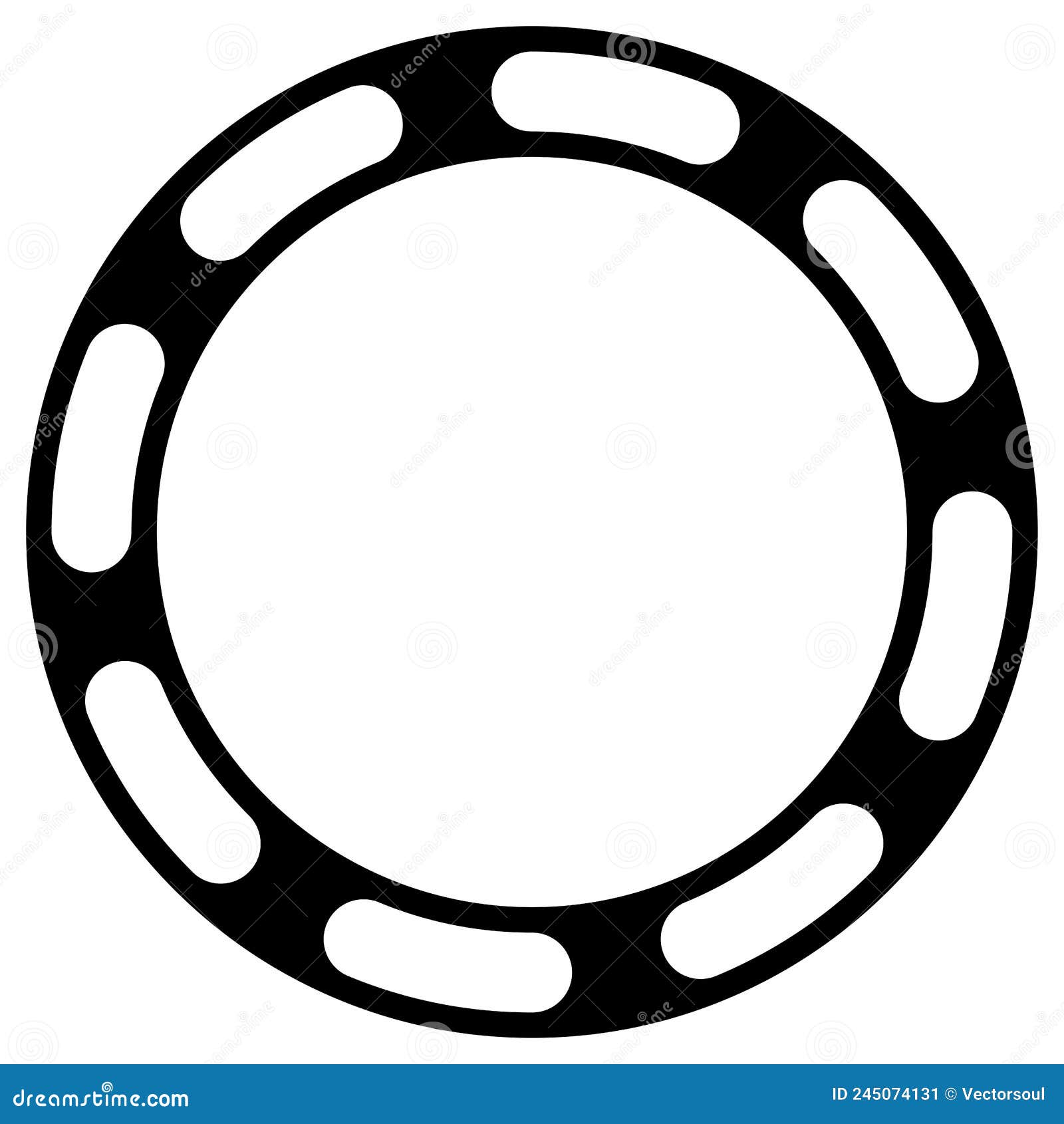 Black and White Segmented Circle, Ring Abstract Geometric Vector ...