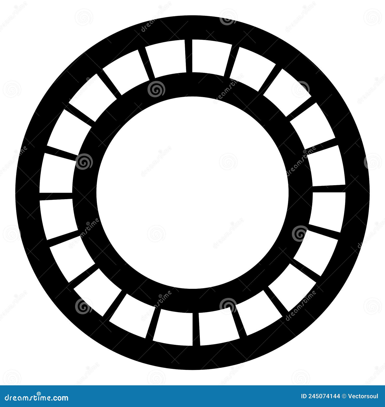 Black and White Segmented Circle, Ring Abstract Geometric Vector ...