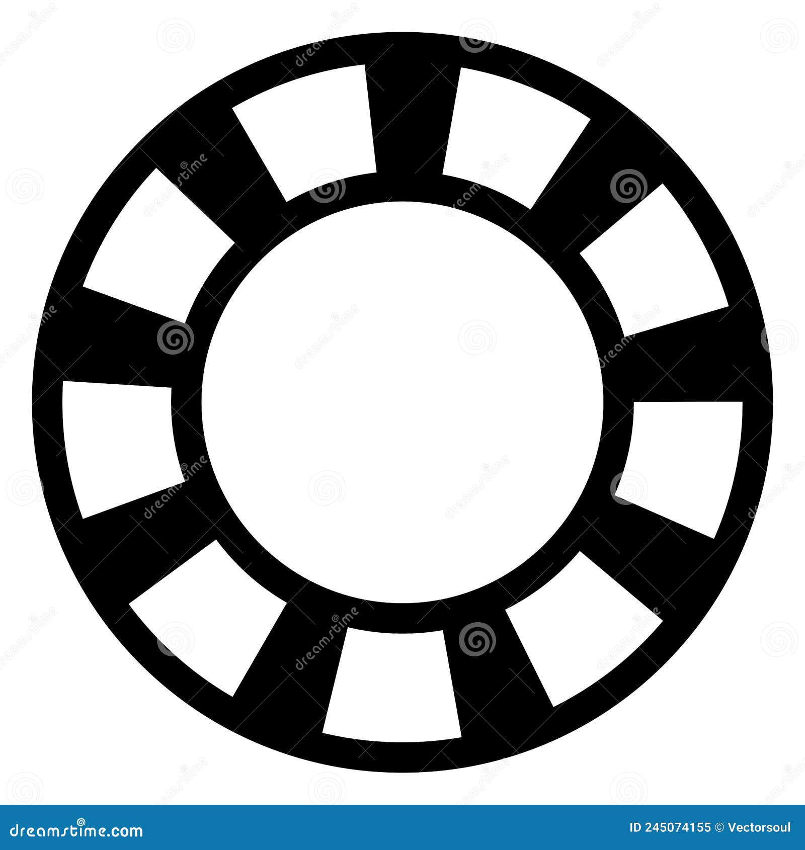 Black and White Segmented Circle, Ring Abstract Geometric Vector ...