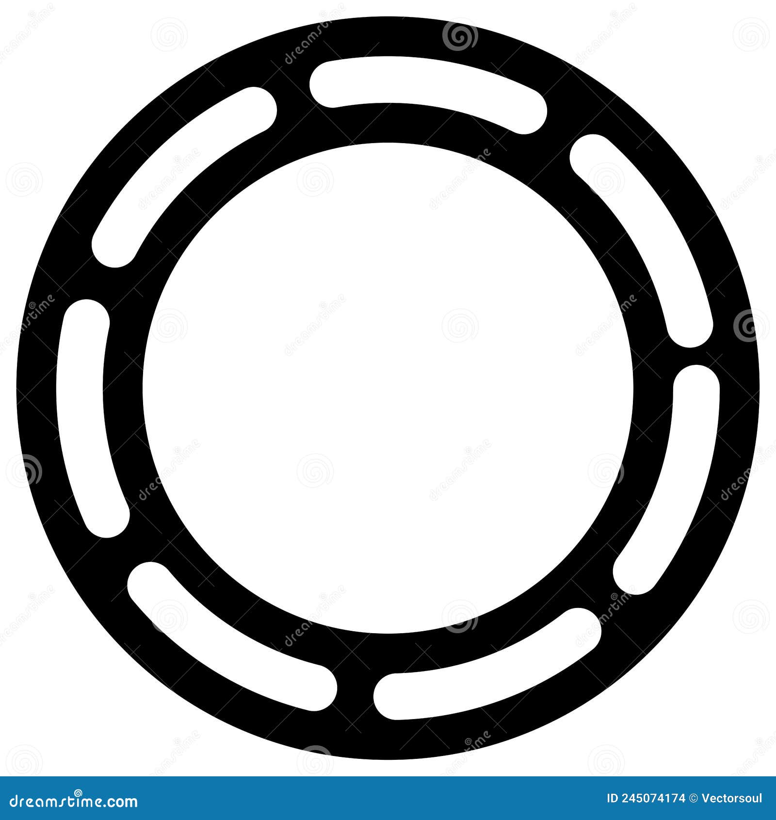Black and White Segmented Circle, Ring Abstract Geometric Vector ...