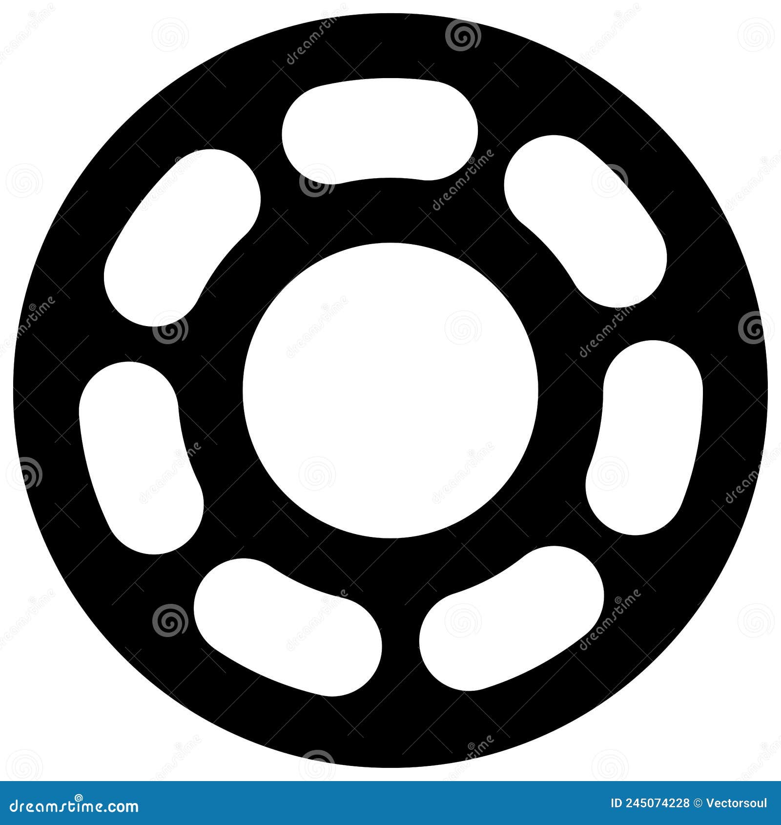 Black and White Segmented Circle, Ring Abstract Geometric Vector ...