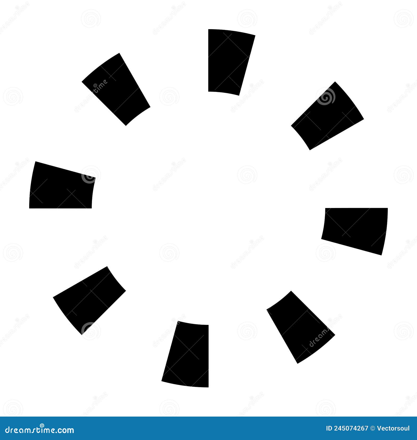 Black and White Segmented Circle, Ring Abstract Geometric Vector ...