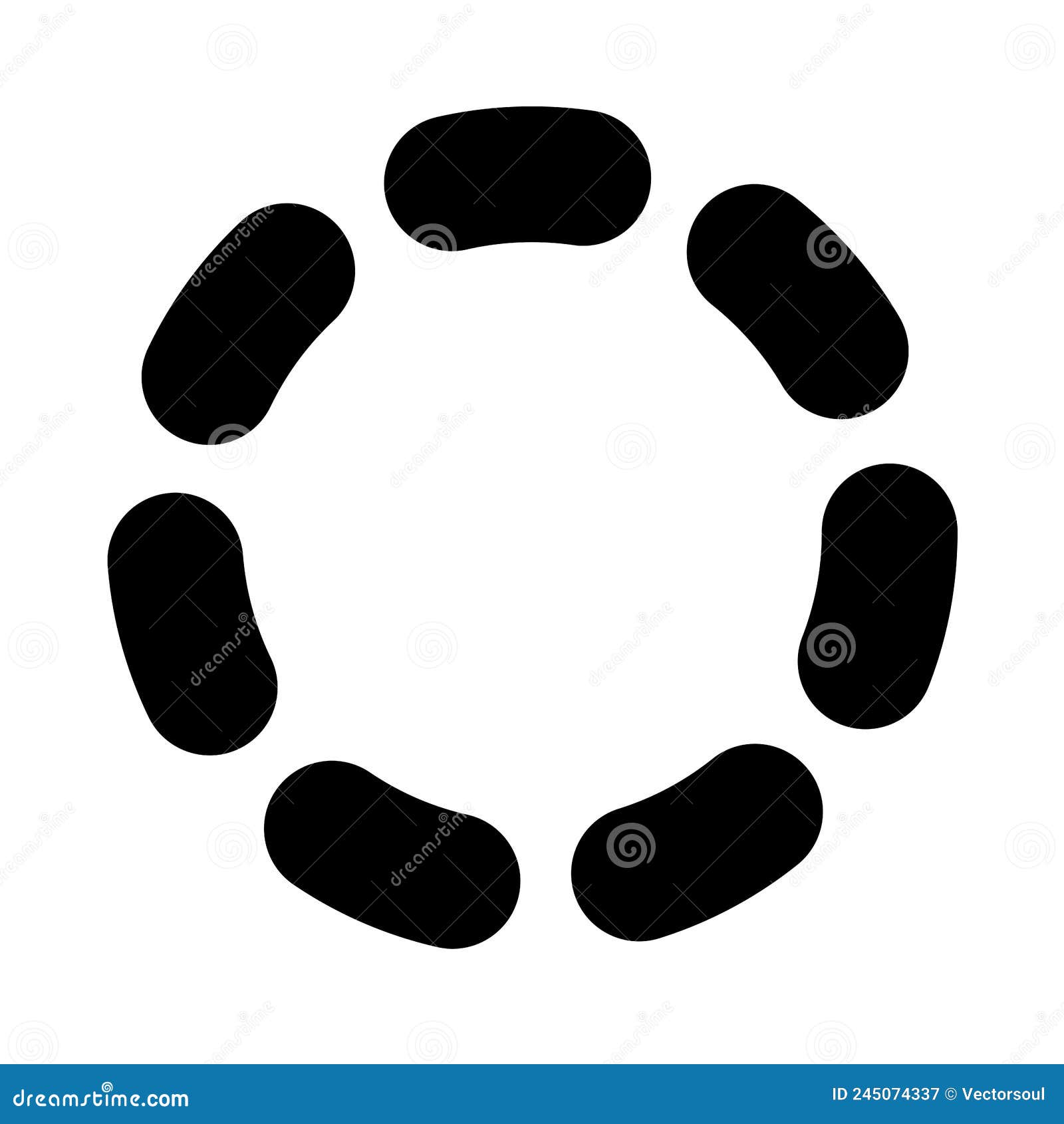 Black and White Segmented Circle, Ring Abstract Geometric Vector ...