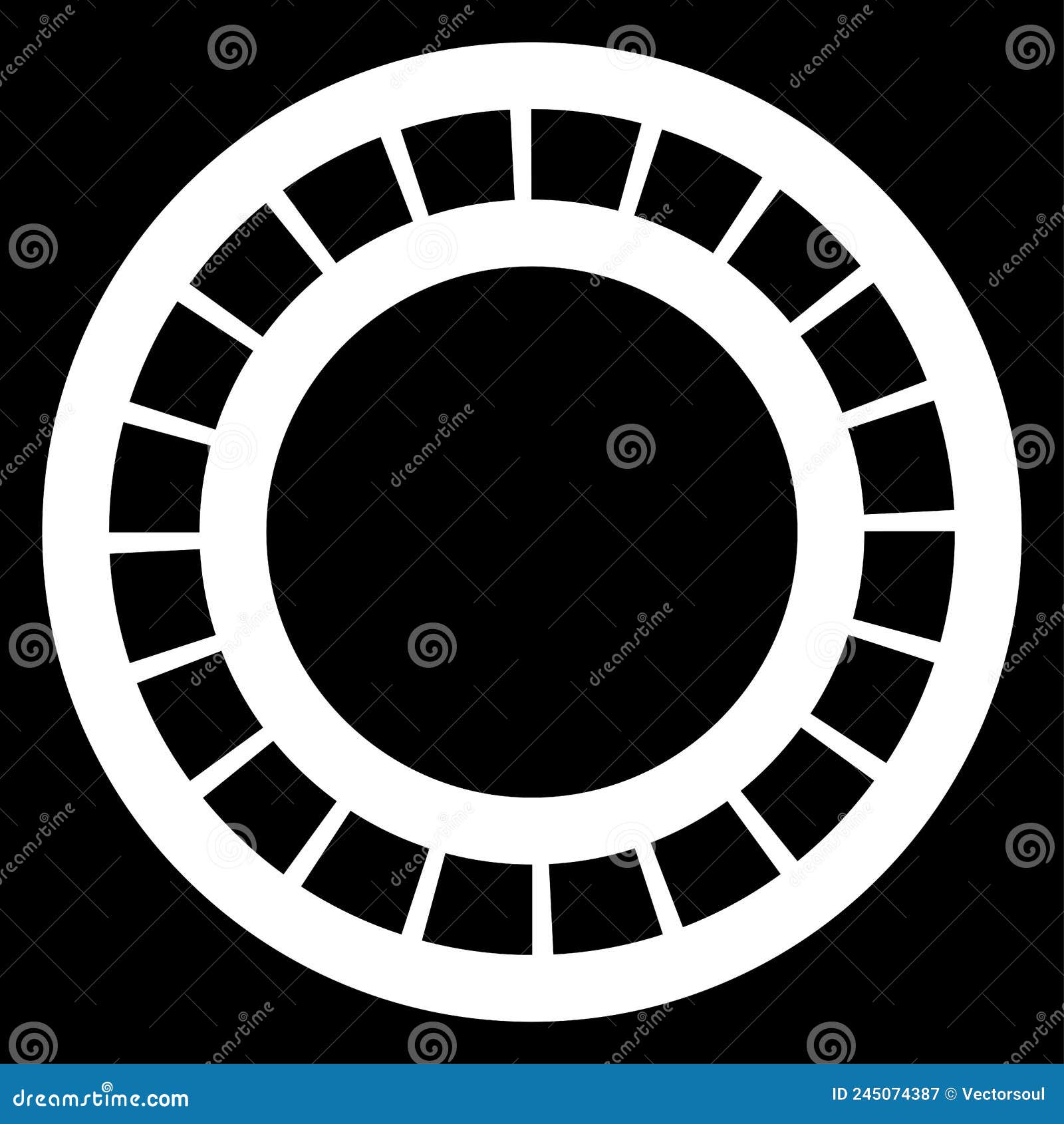 Black and White Segmented Circle, Ring Abstract Geometric Vector ...
