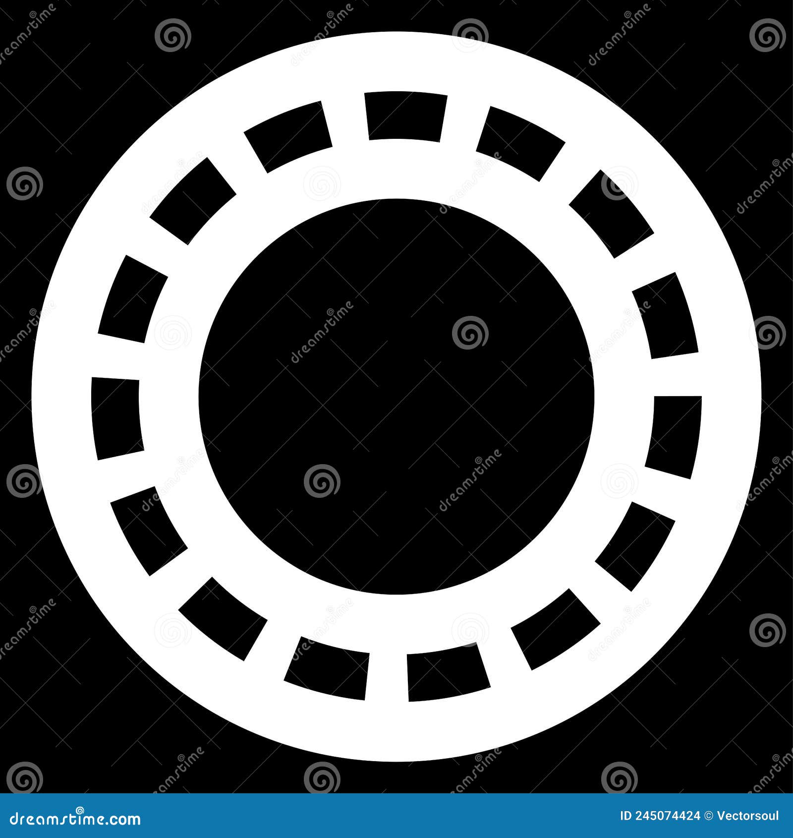 Black and White Segmented Circle, Ring Abstract Geometric Vector ...