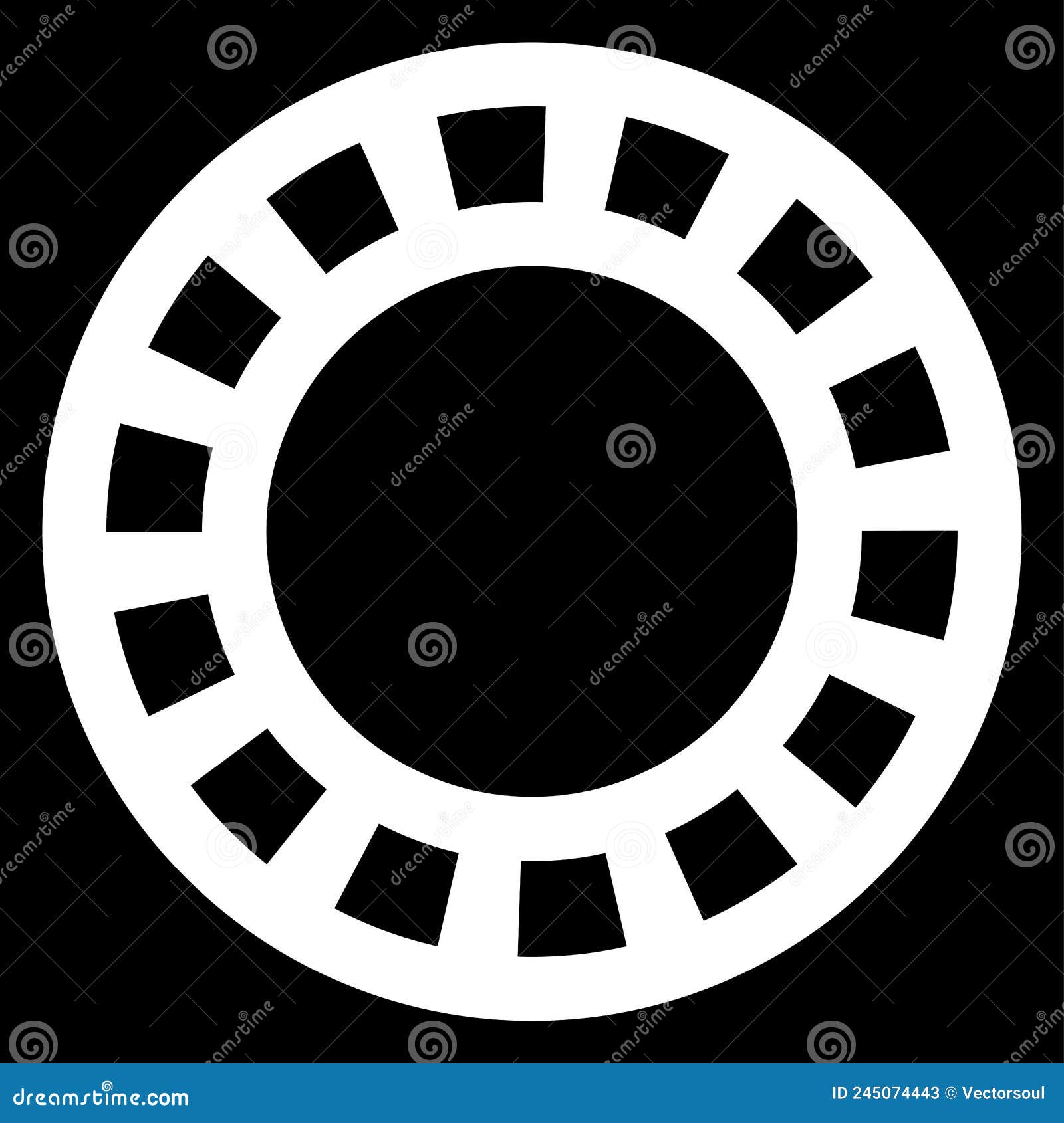 Black and White Segmented Circle, Ring Abstract Geometric Vector ...