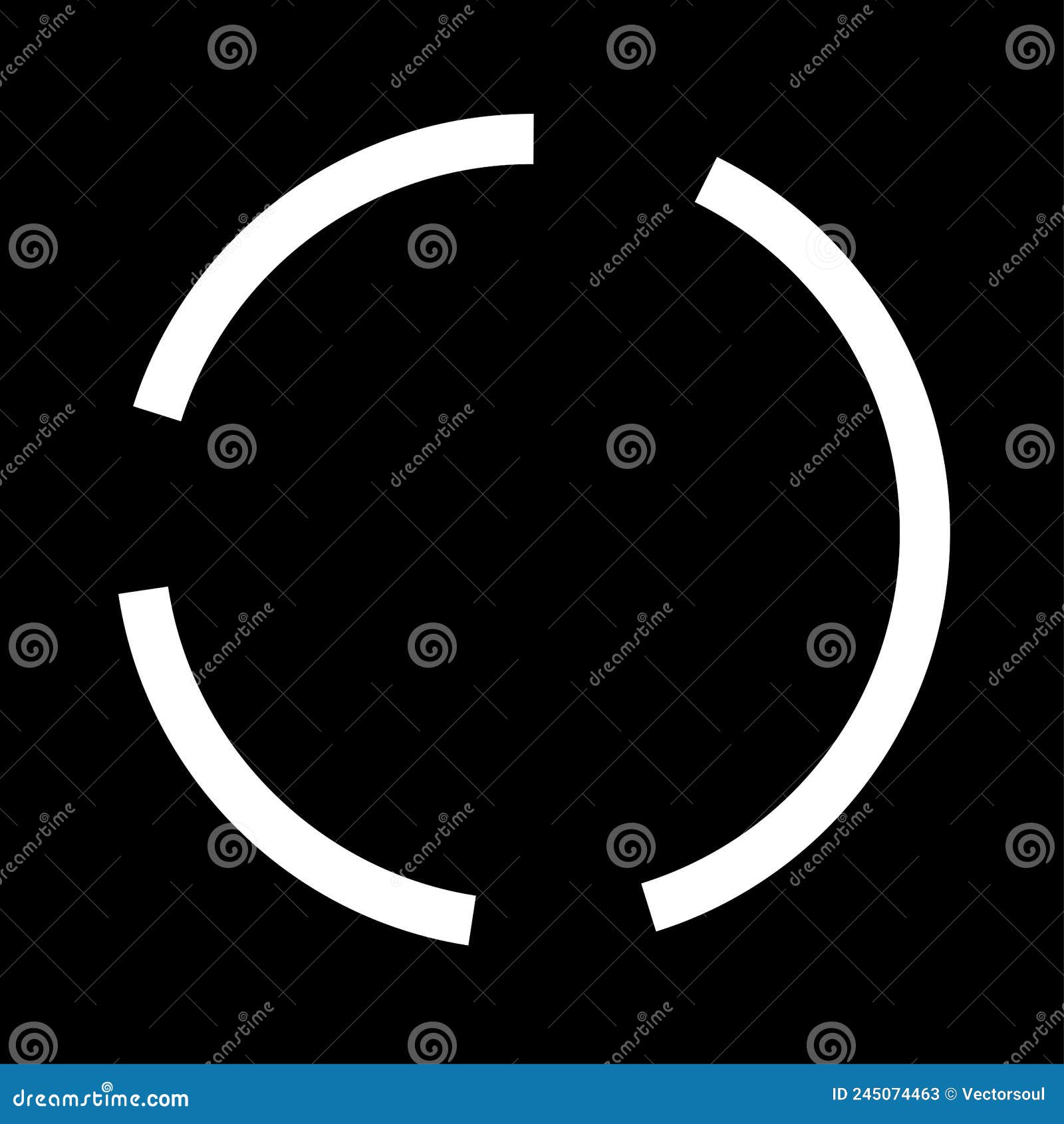 Black and White Segmented Circle, Ring Abstract Geometric Vector ...