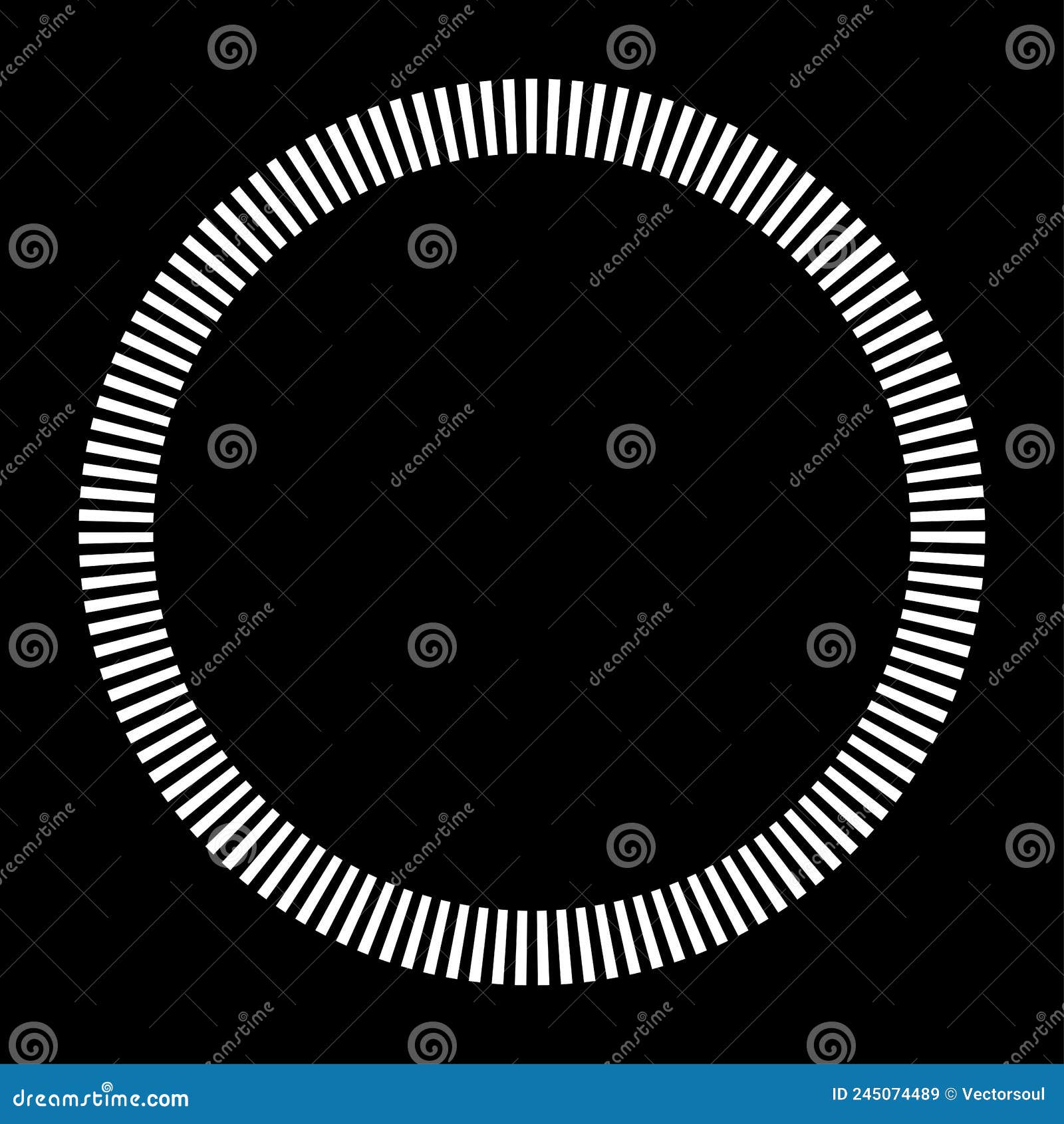 Black and White Segmented Circle, Ring Abstract Geometric Vector ...