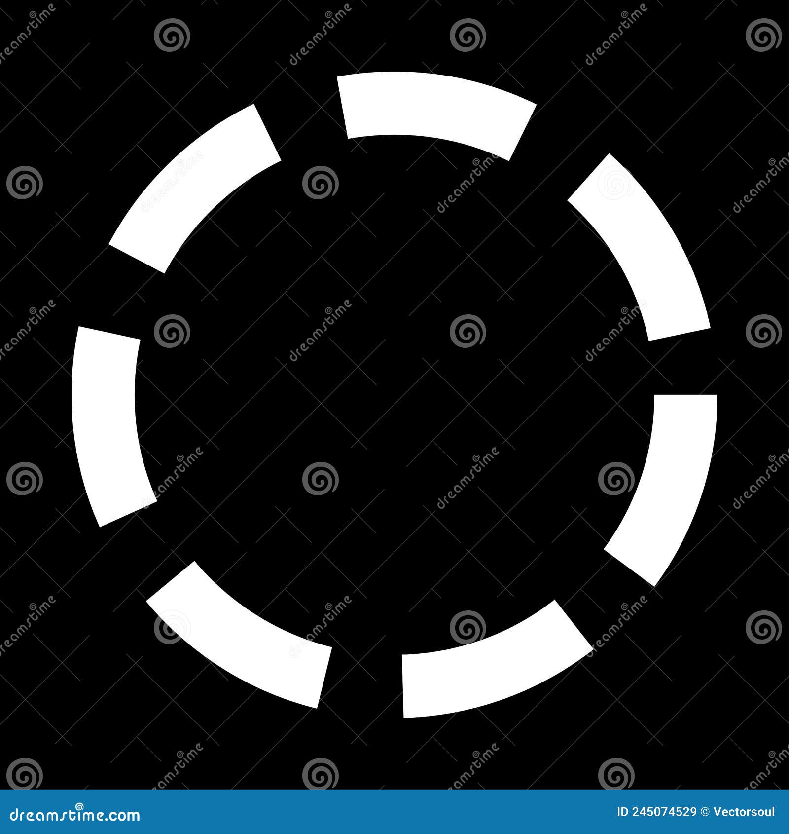 Black and White Segmented Circle, Ring Abstract Geometric Vector ...