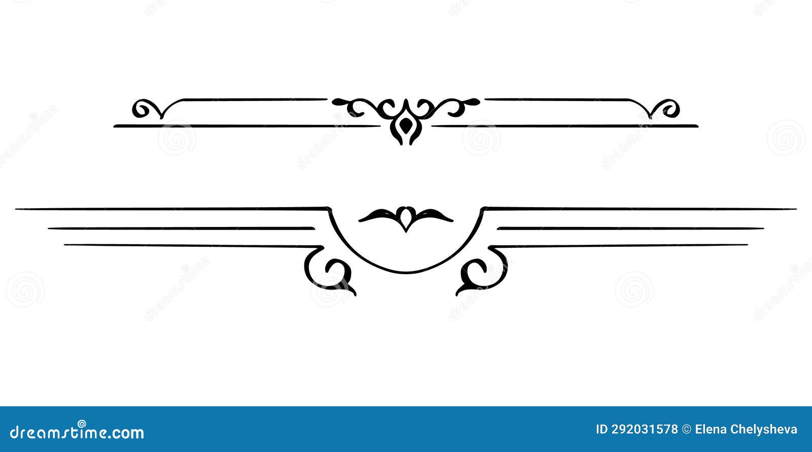 Black and White Set of Delimiters for Text Stock Illustration ...