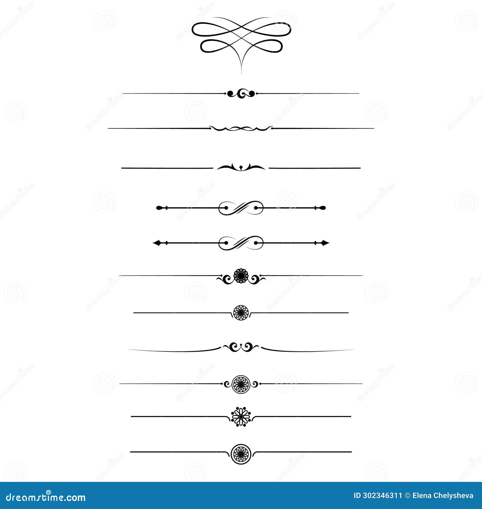 Black and White Set of Delimiters for Text Stock Vector - Illustration ...