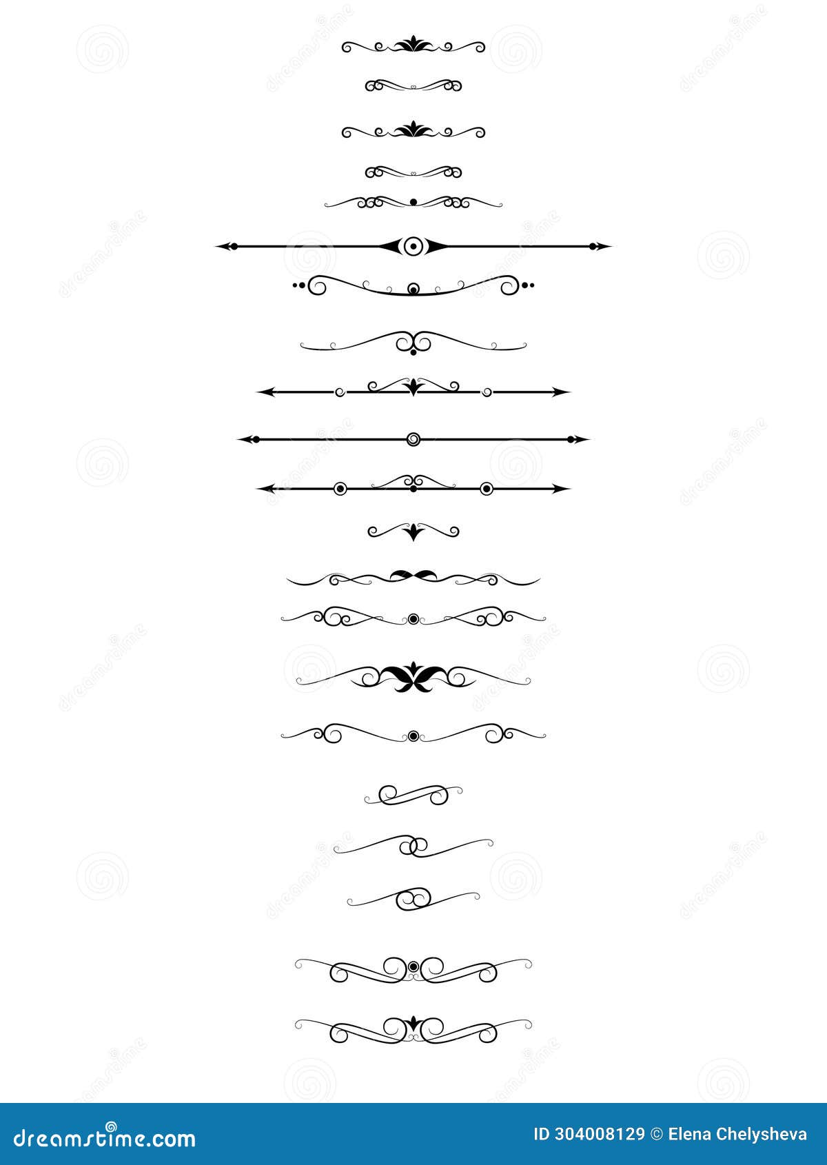 Black and White Set of Delimiters for Text Stock Illustration ...