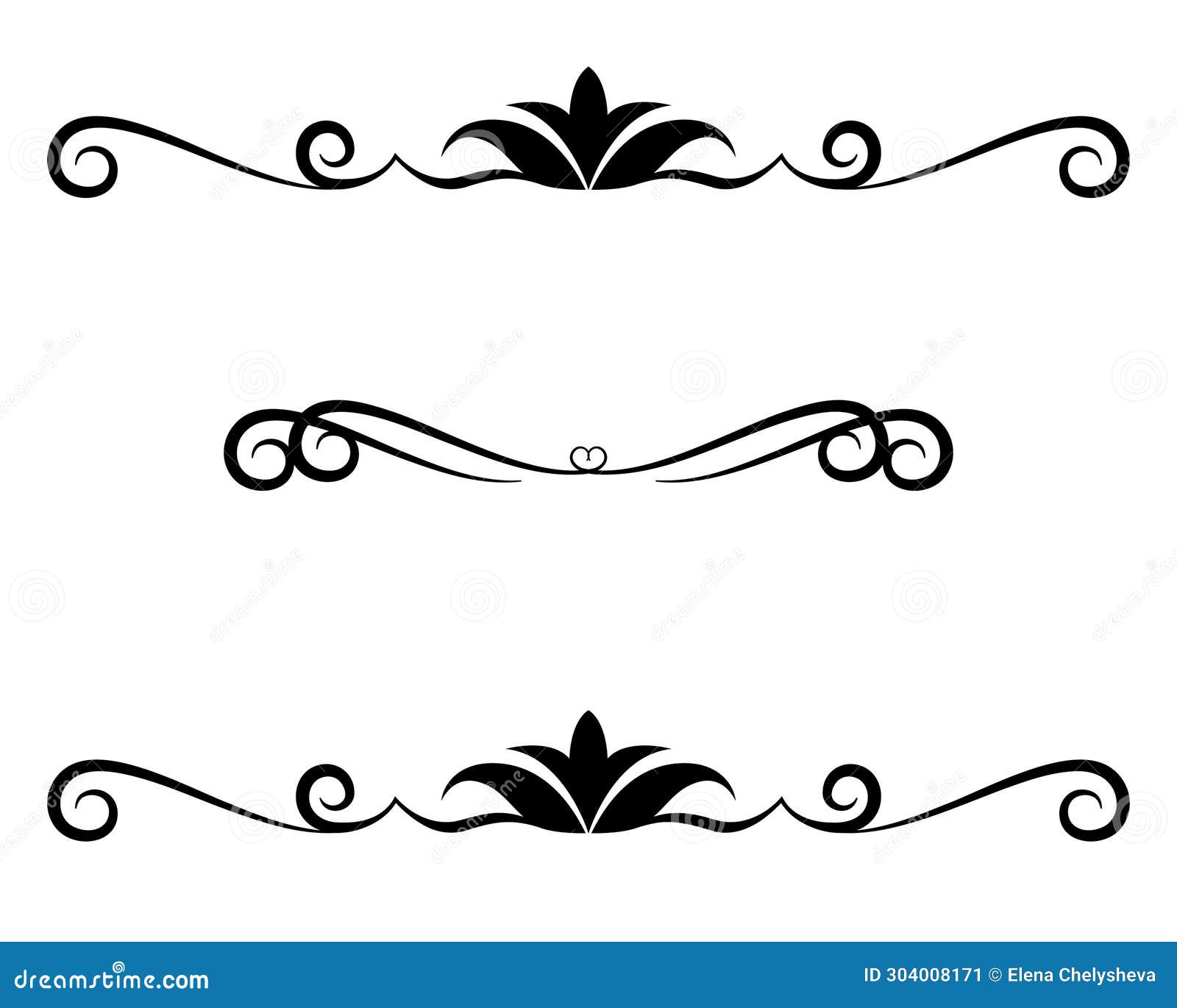 Black and White Set of Delimiters for Text Stock Illustration ...