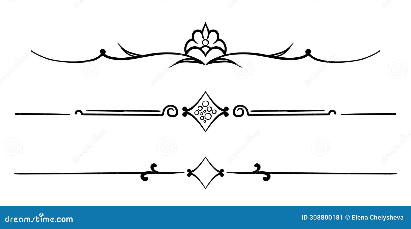 Black and White Set of Delimiters for Text Stock Illustration ...