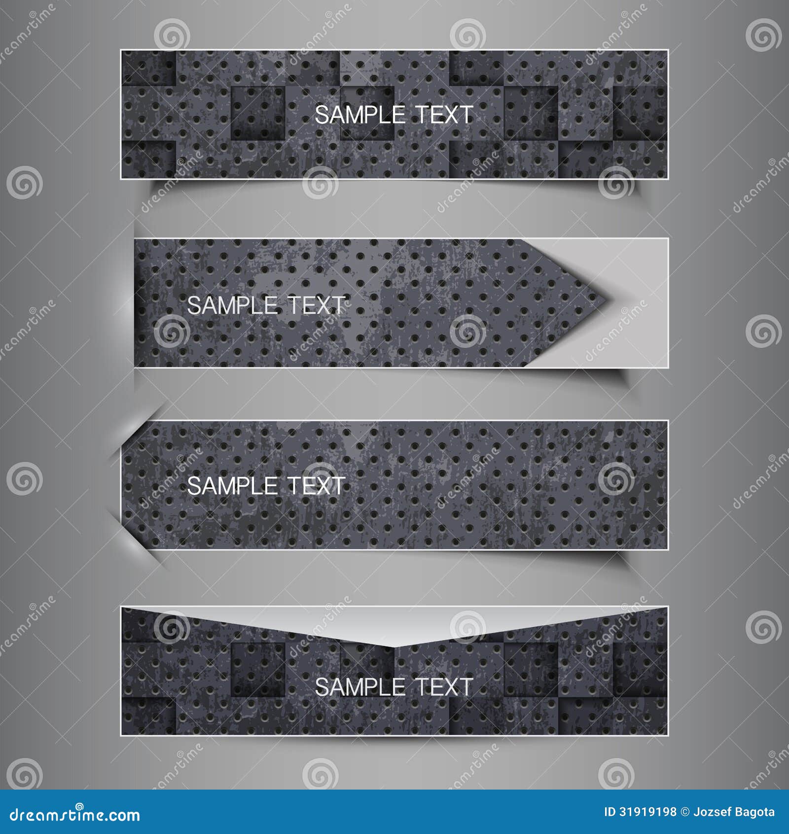 Black and White Set of Four Header Designs Stock Vector - Illustration ...
