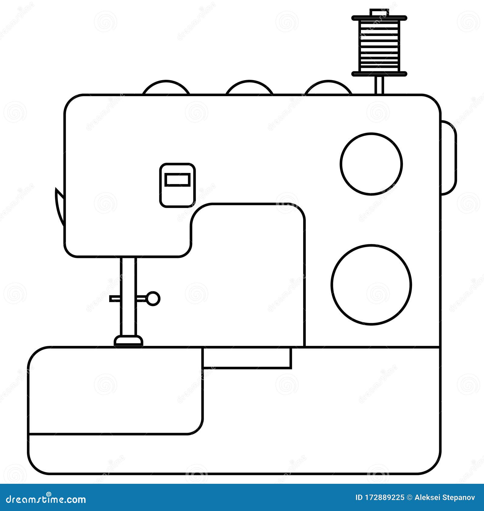 Black and White Sewing Machine Flat Vector Icon Stock Illustration ...
