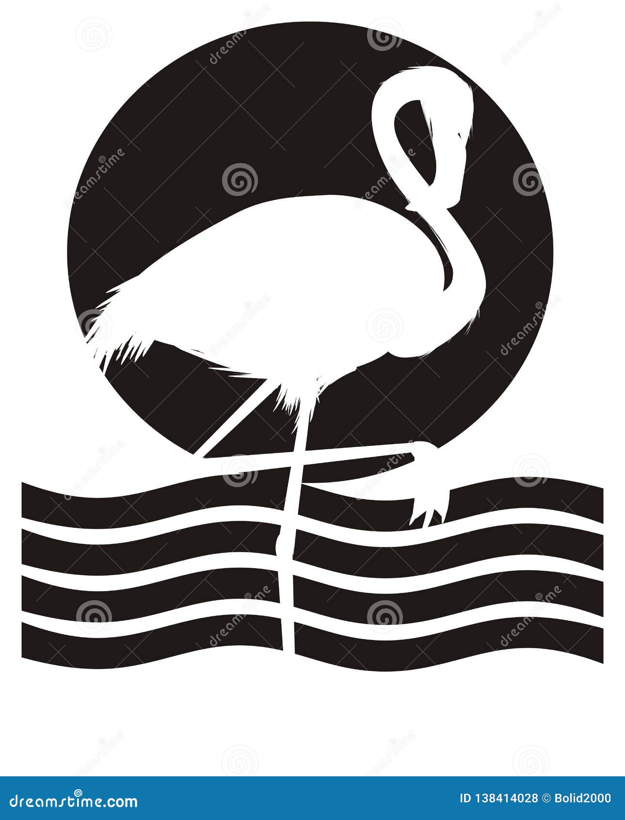 Symbols of flamingo stock illustration. Illustration of objects - 138414028