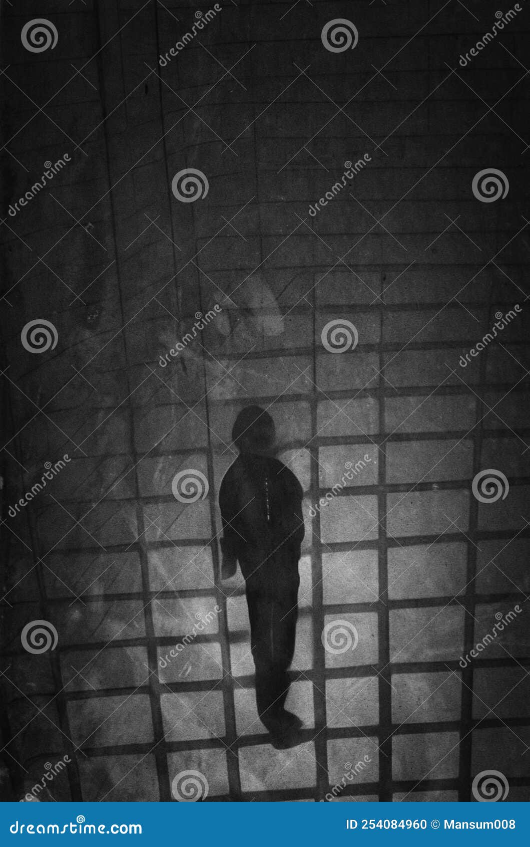 Black and White of Shadow Man in Cage Stock Photo - Image of wallpaper ...